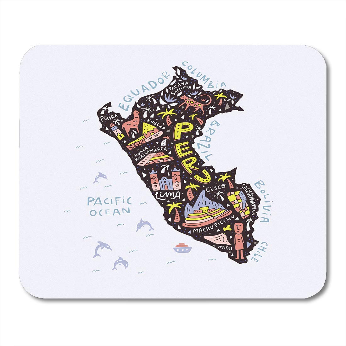 Cartoon Map of Peru All Main Symbols The Country Atlas Cartography ...