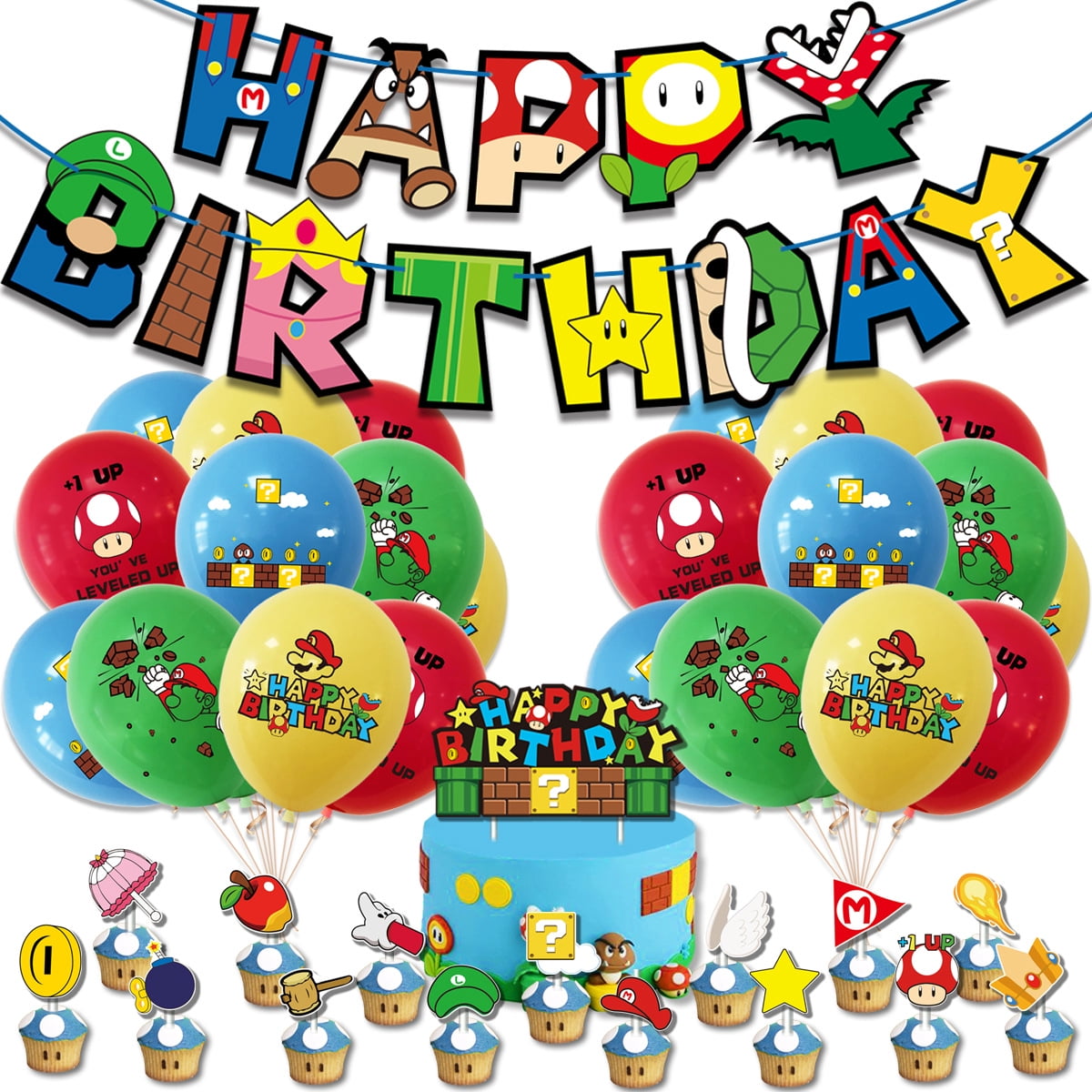 Cartoon Mario Birthday Party Supplies,Cartoons Theme Party Decoration ...