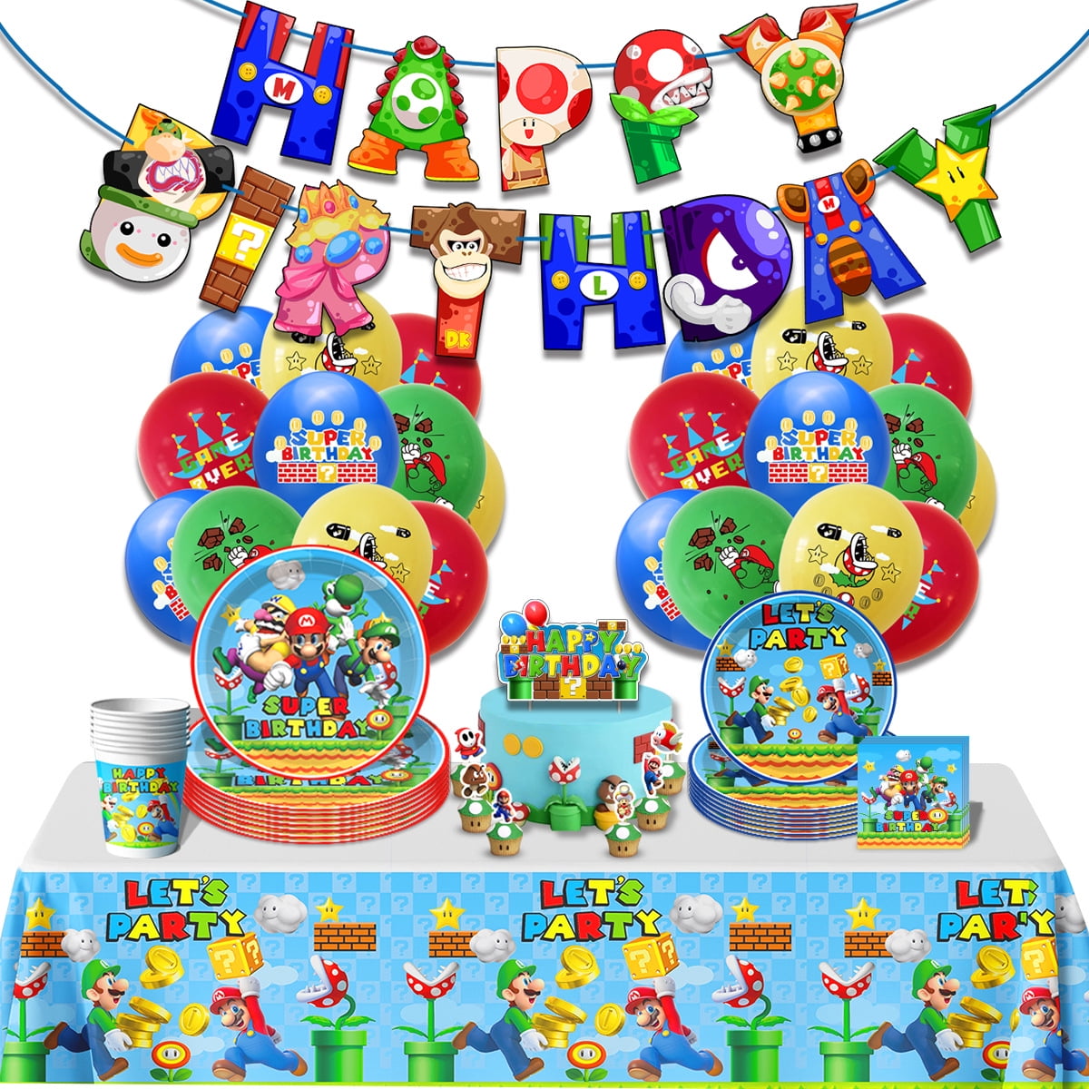 Cartoon Mario Birthday Party Supplies,Cartoons Theme Party Decoration ...