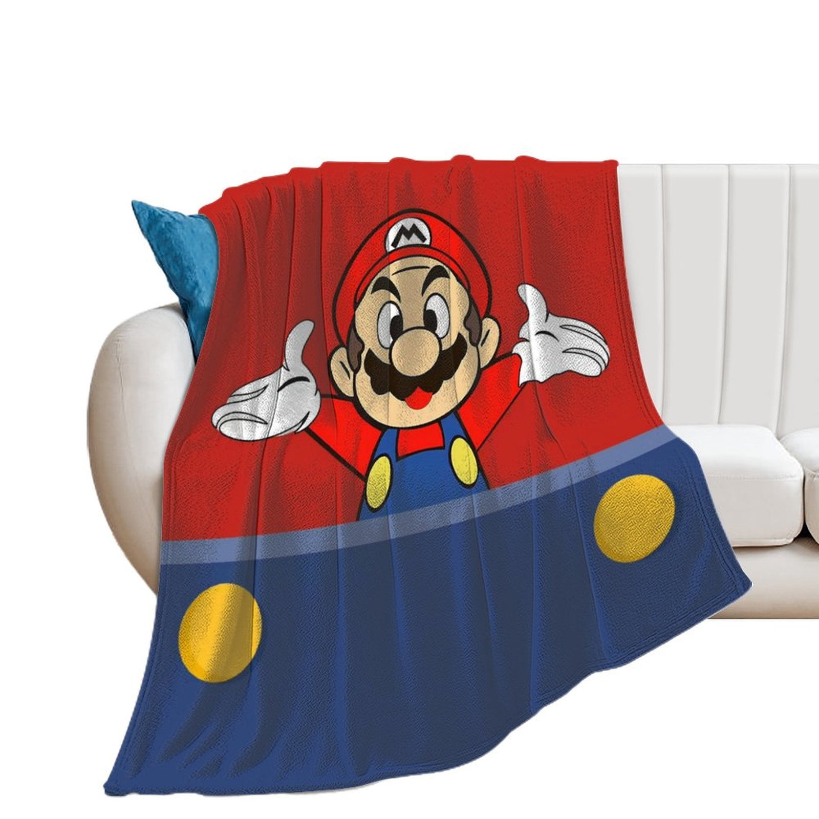 Cartoon Mario Blanket for Kids Flannel Throw Blanket Mario Merch for ...
