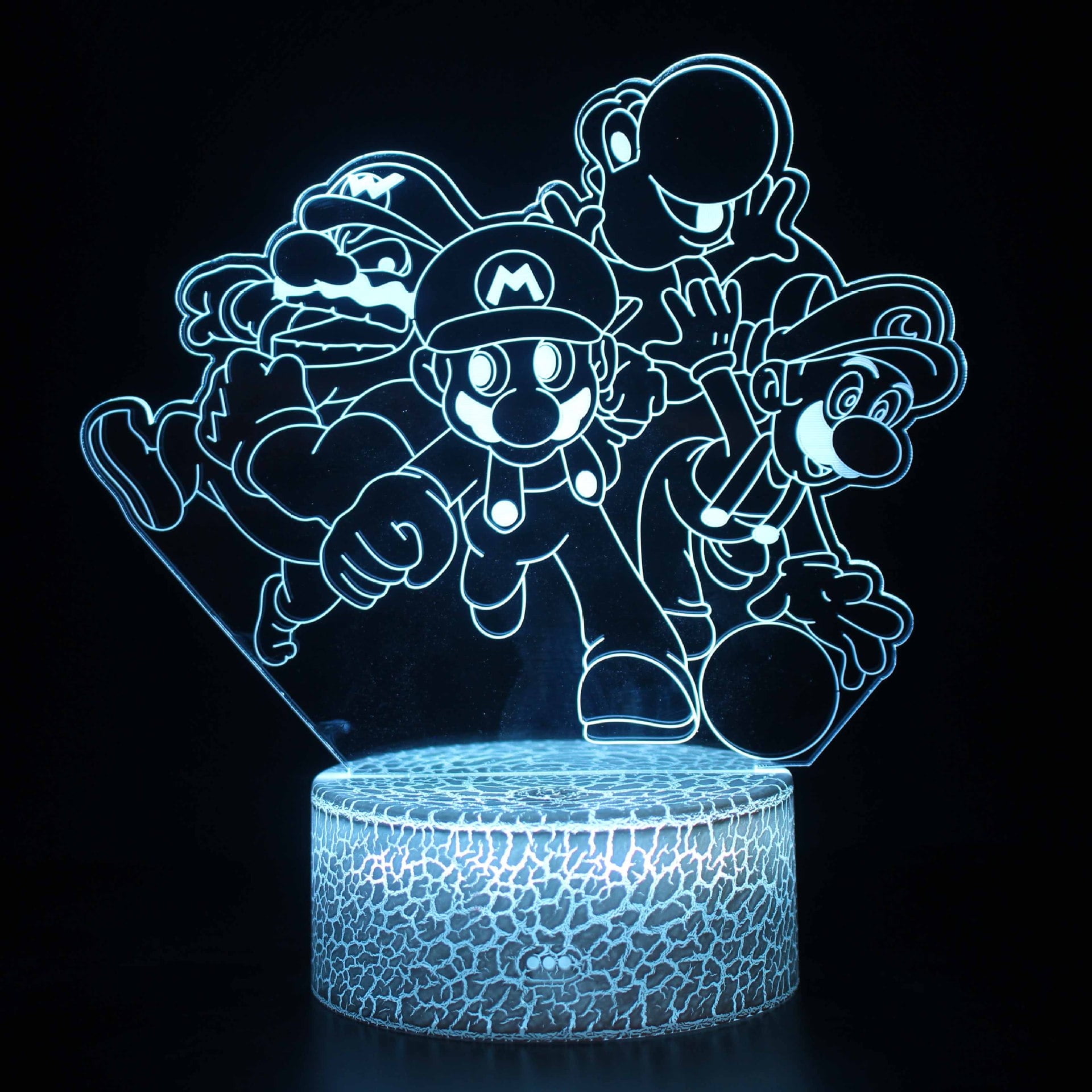 Cartoon Mario Night Light - USB Desk Lamp 16 Colors Change Remote ...