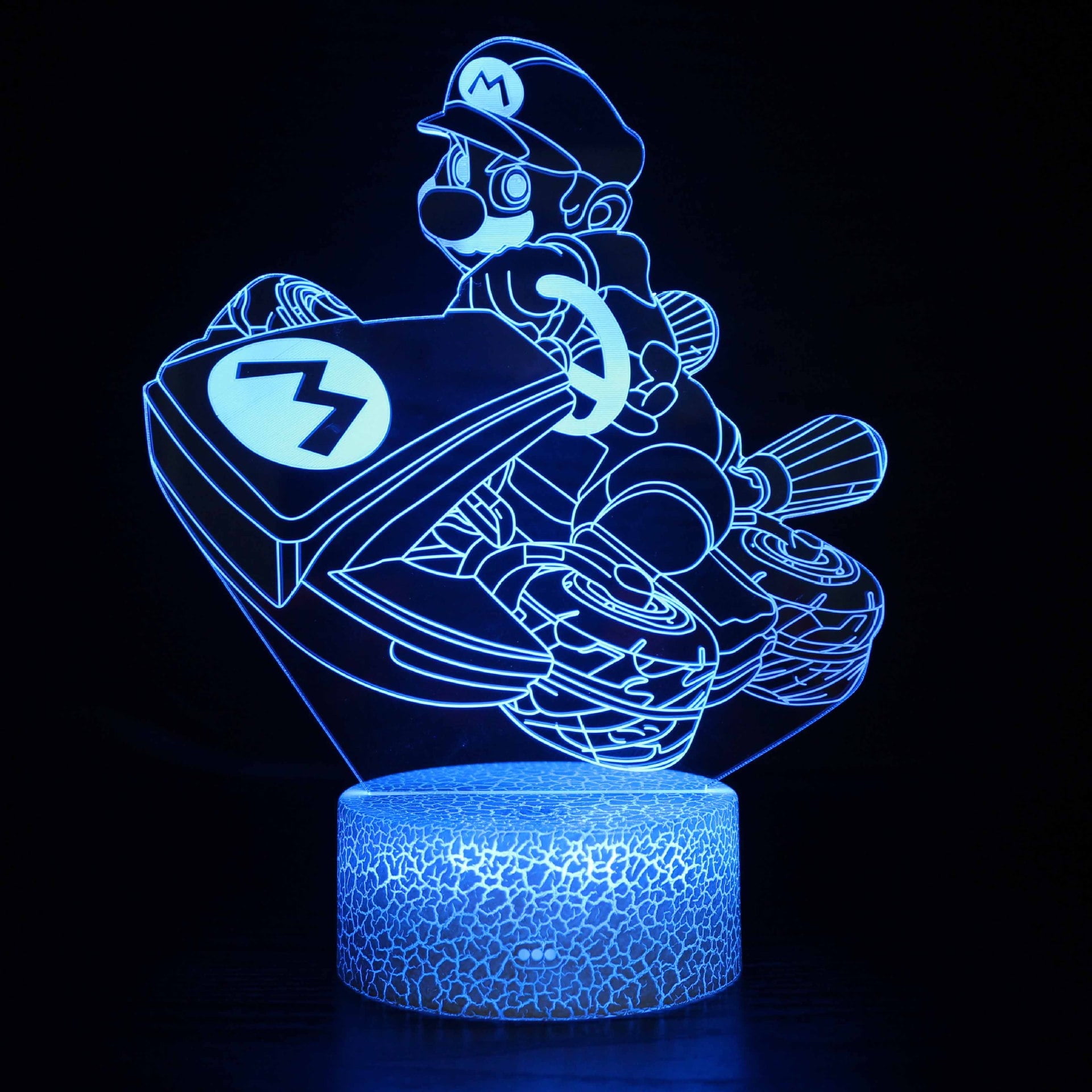 Cartoon Mario Night Light - USB Desk Lamp 16 Colors Change Remote ...