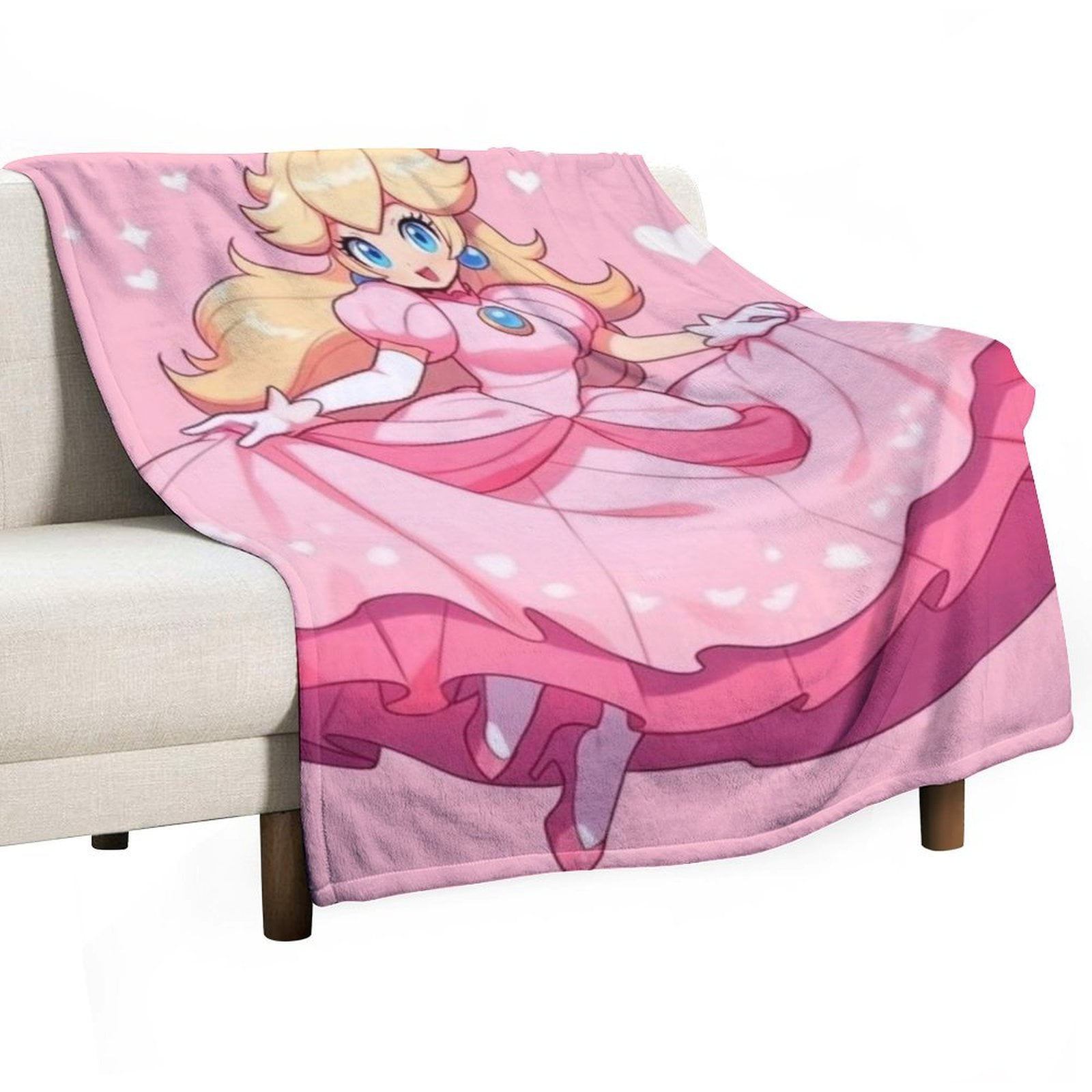 Cartoon Mario Princess Peach Throw Blanket Classic Super Soft Anime ...