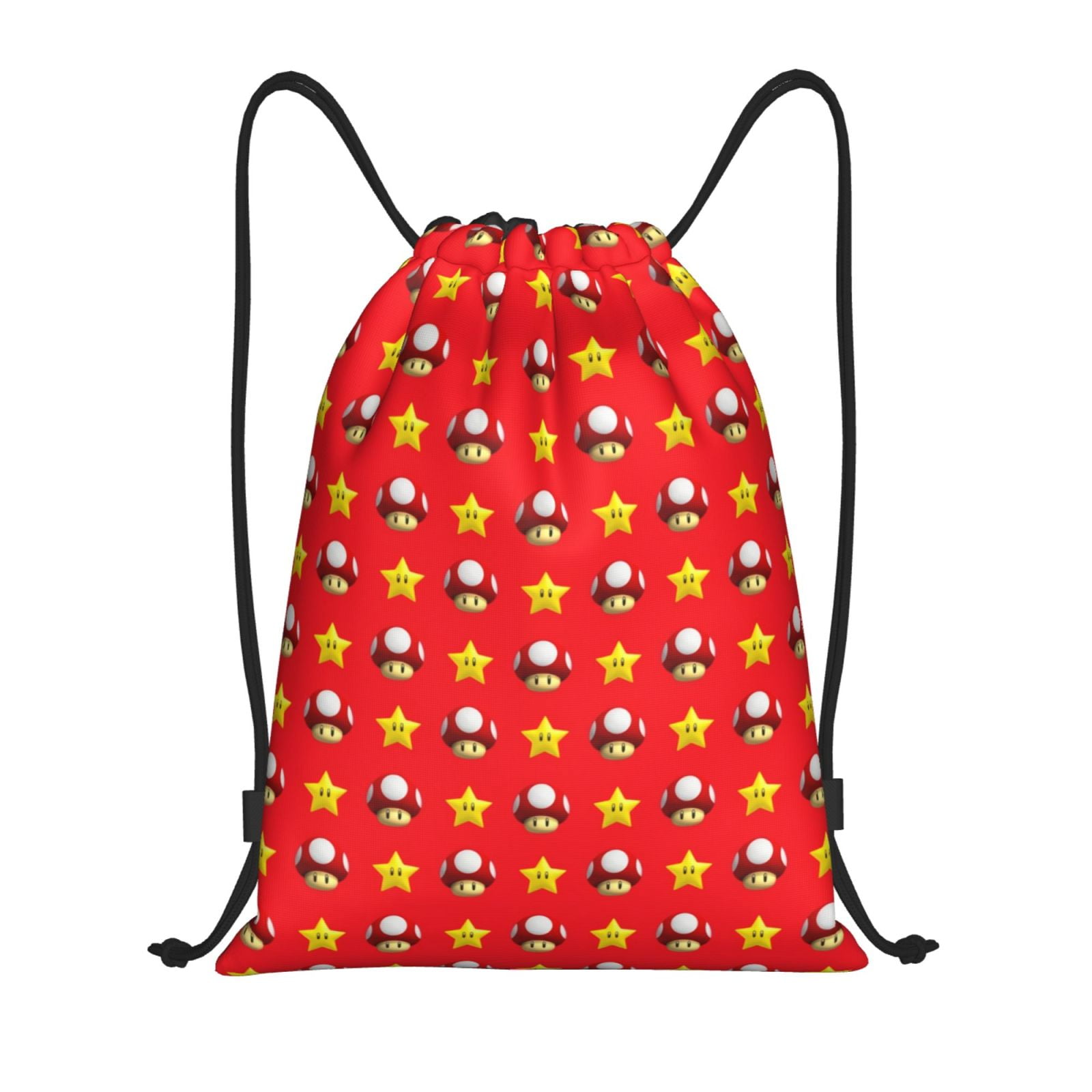Cartoon Mario Red Mushroom Drawstring Backpack Drawstring Gym Bags ...