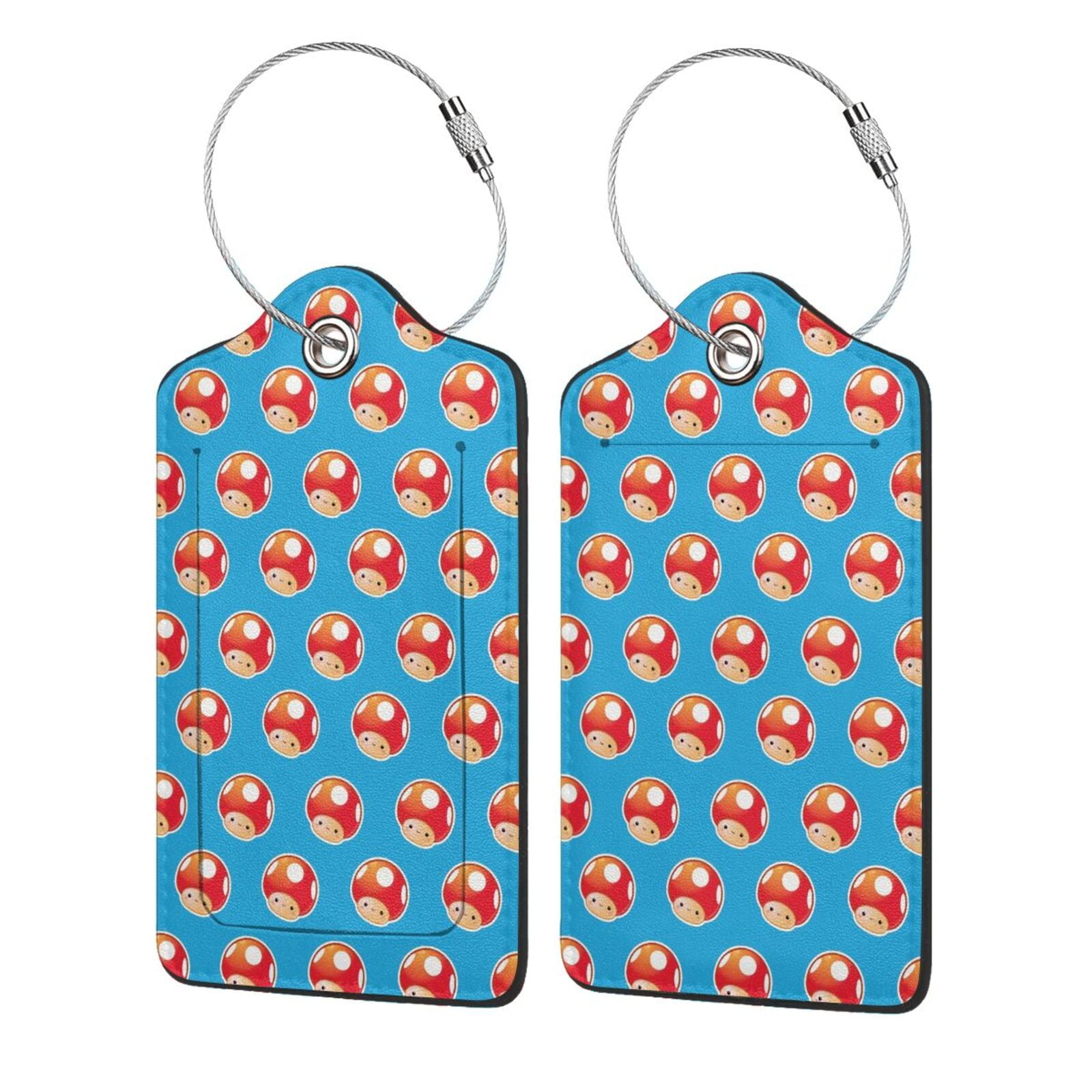 Cartoon Mario Red Mushroom36 Luggage Tags for Suitcases Travel ID ...