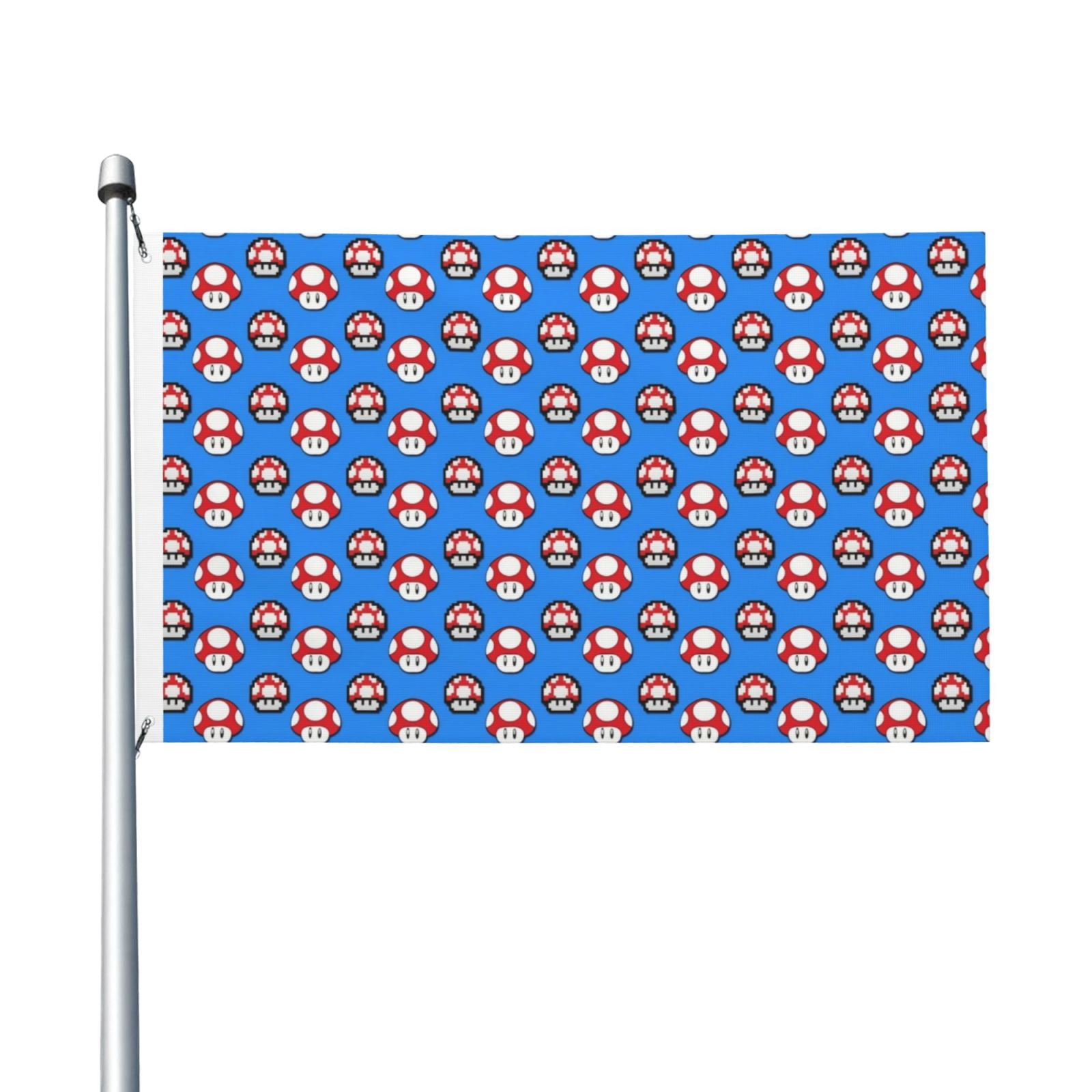 Cartoon Mario Red Mushroom360 3x5ft Face Flag Fade Proof Holiday Fall ...