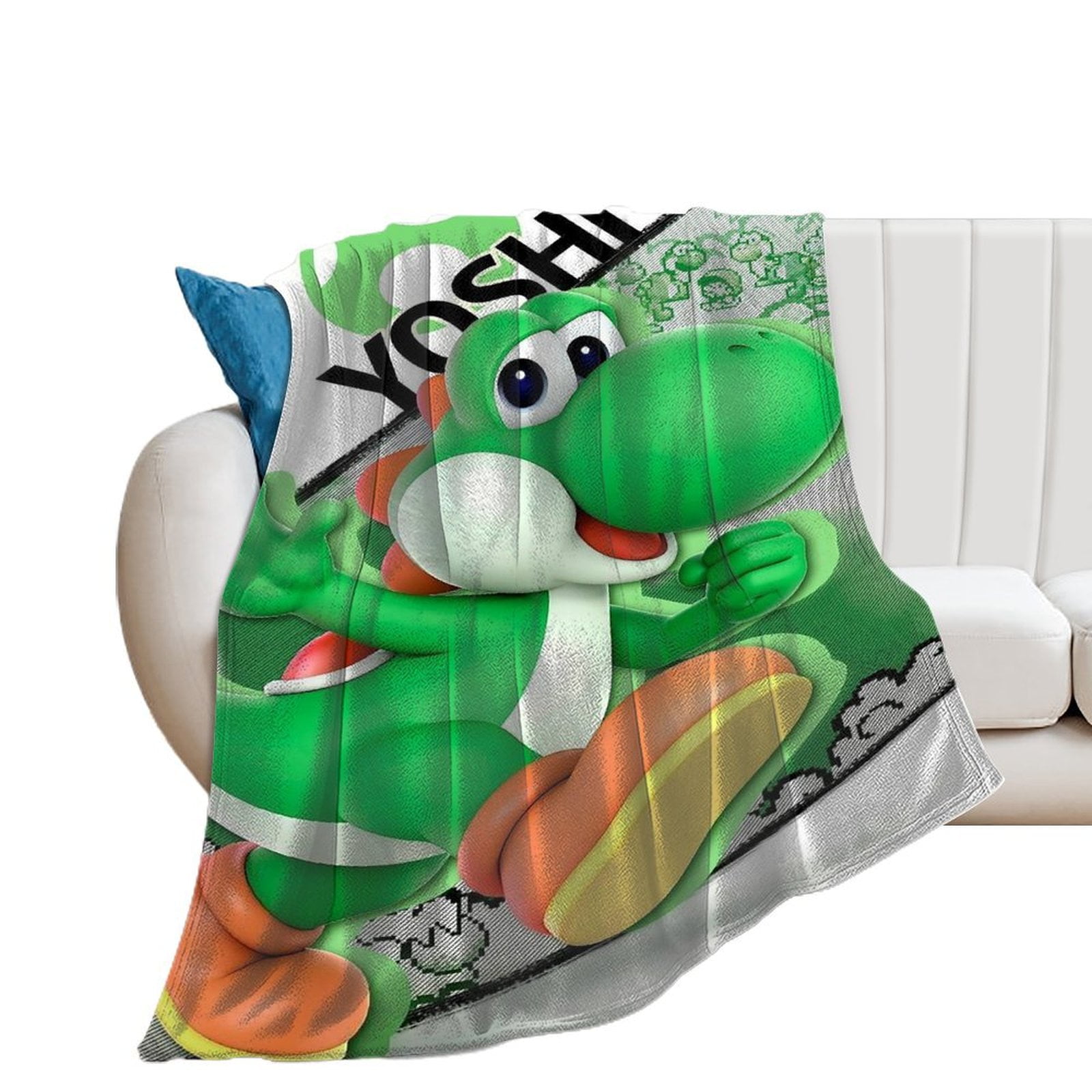 Cartoon Mario Yoshi Blanket for Kids Flannel Throw Blanket Mario Yoshi ...