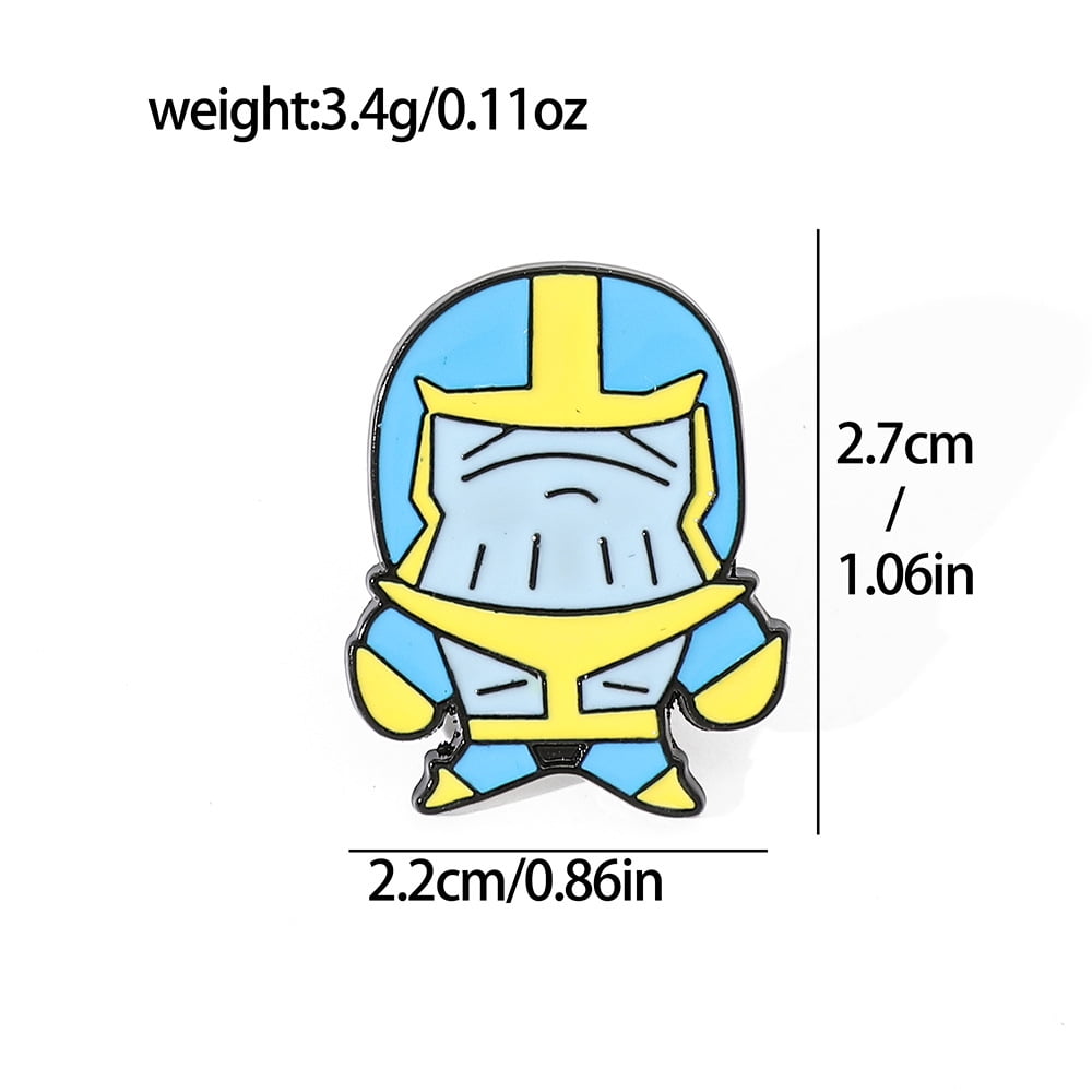 Cartoon Marvel Superhero Metal Brooch Creative Thanos Spider-Man Drip ...