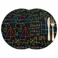 Cartoon Math Leather Placemats Set of 2, 15 Inch, Abstract Number Chart ...