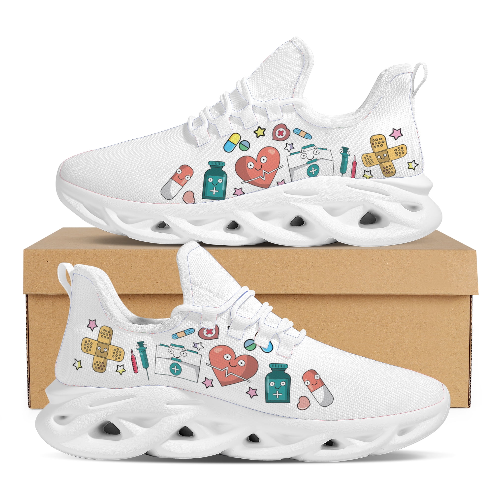 Cartoon Medicine Pattern Blade Shoes Simple Love Medical Box Design ...