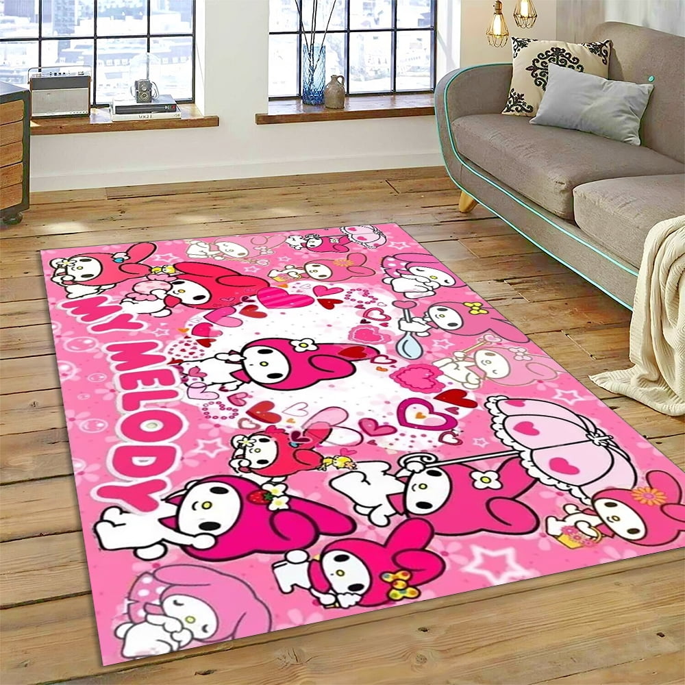 Cartoon Melody Kawaii Sanrio Carpet Rug for Bedroom Living Room Home ...