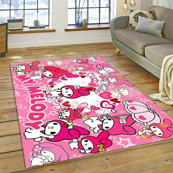 Cartoon Melody Kawaii Sanrio Carpet Rug for Bedroom Living Room Home ...