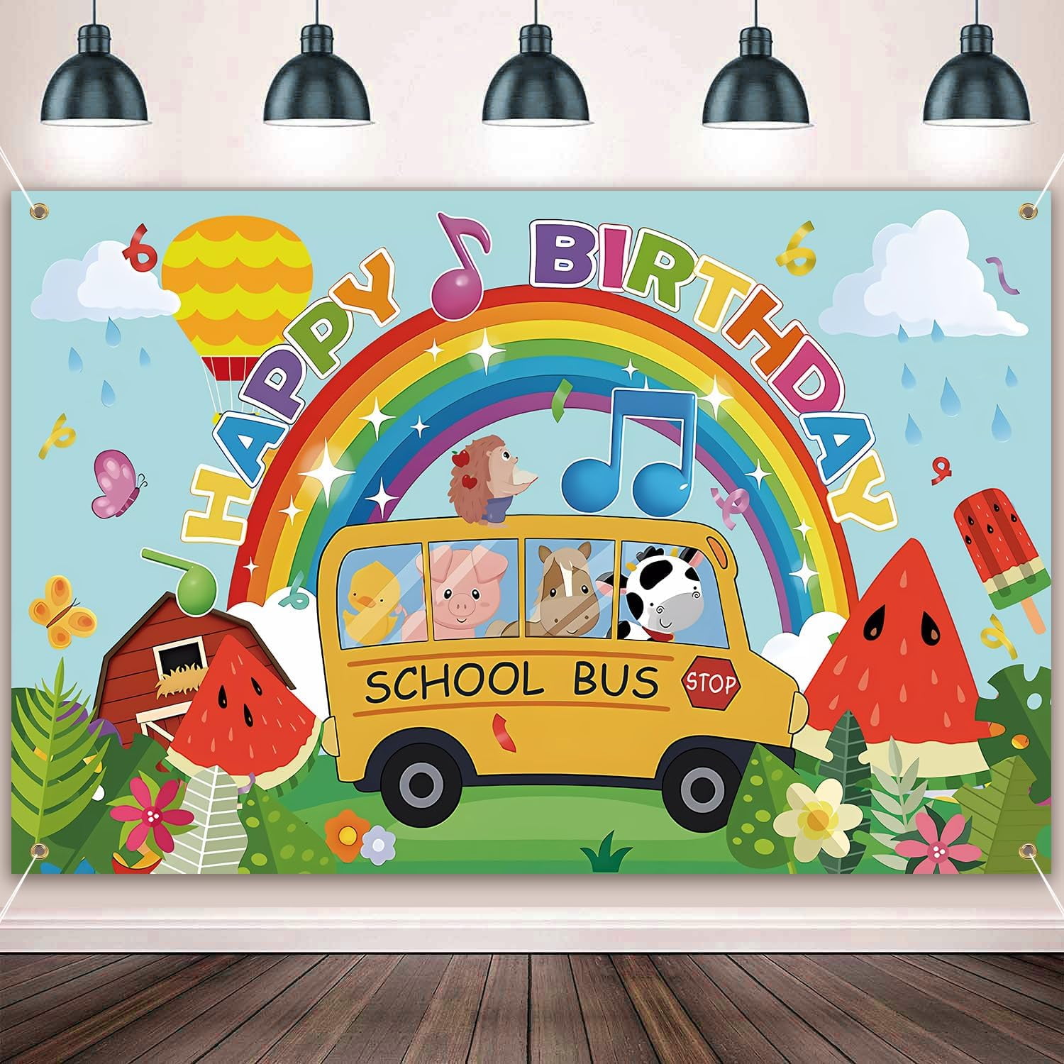 Cartoon Melon Party Decorations Cartoon Melon Birthday Backdrop School ...