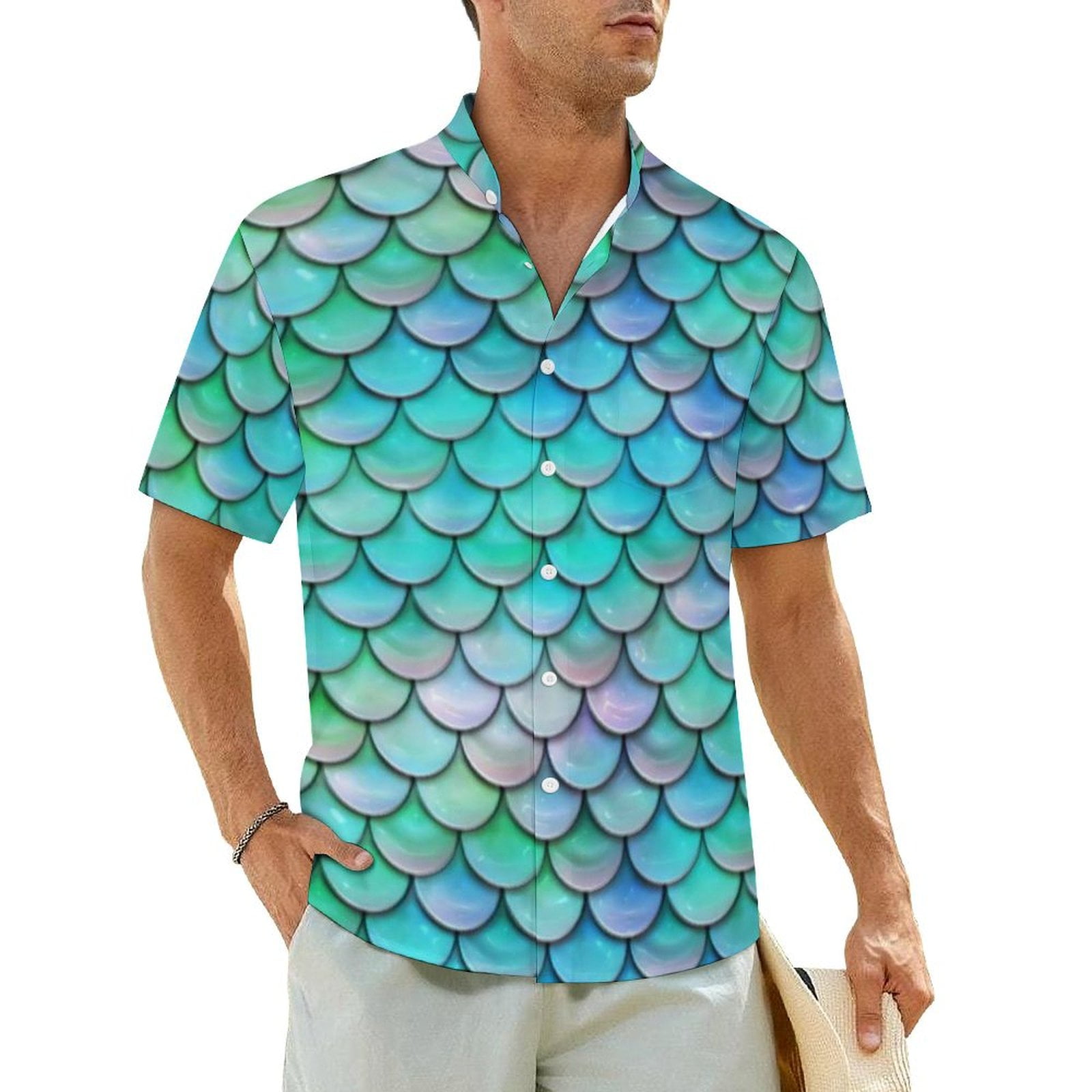 Cartoon Mermaid Beach Shirt Mermaids Playing In The Sea Hawaii Casual ...