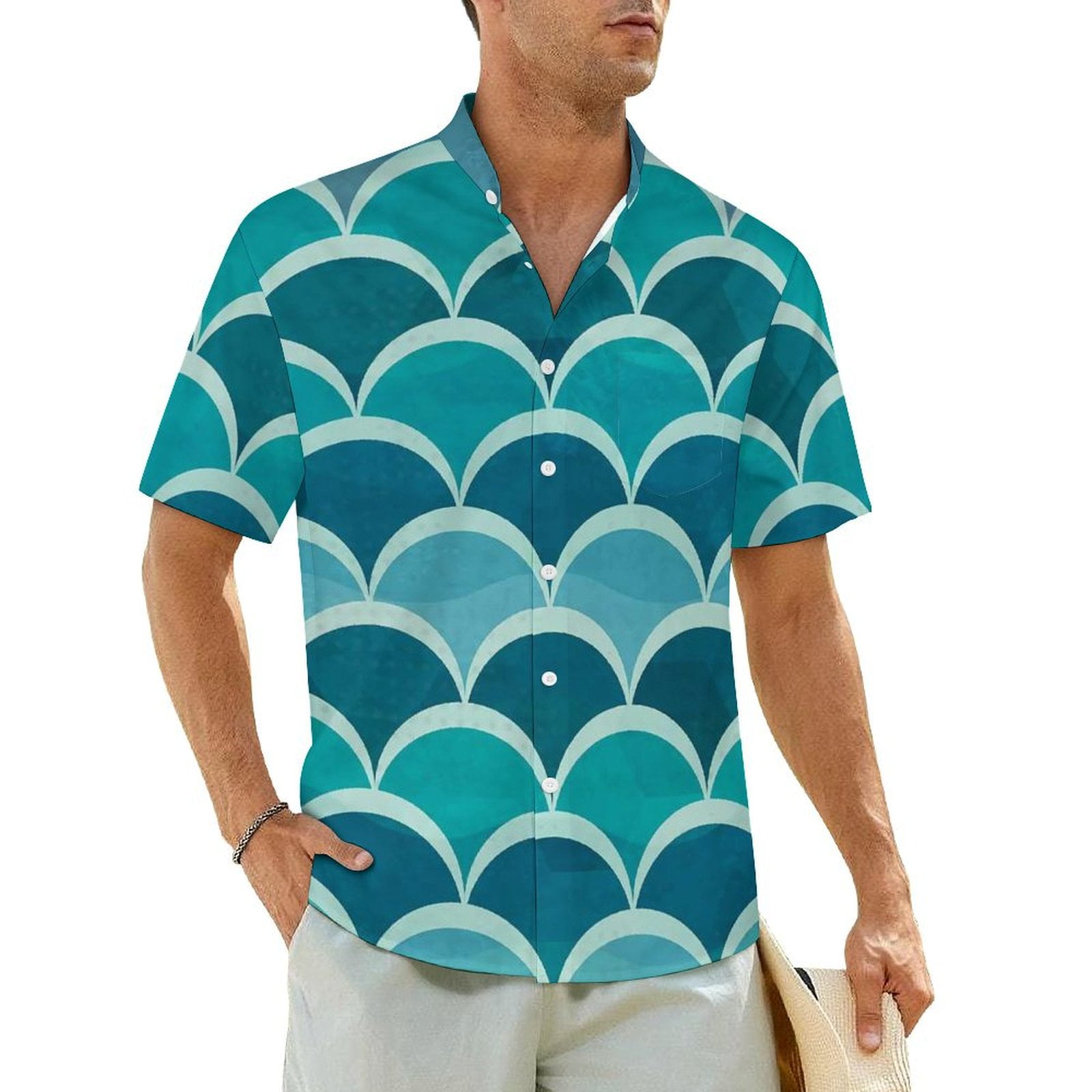 Cartoon Mermaid Beach Shirt Mermaids Playing In The Sea Hawaii Casual ...