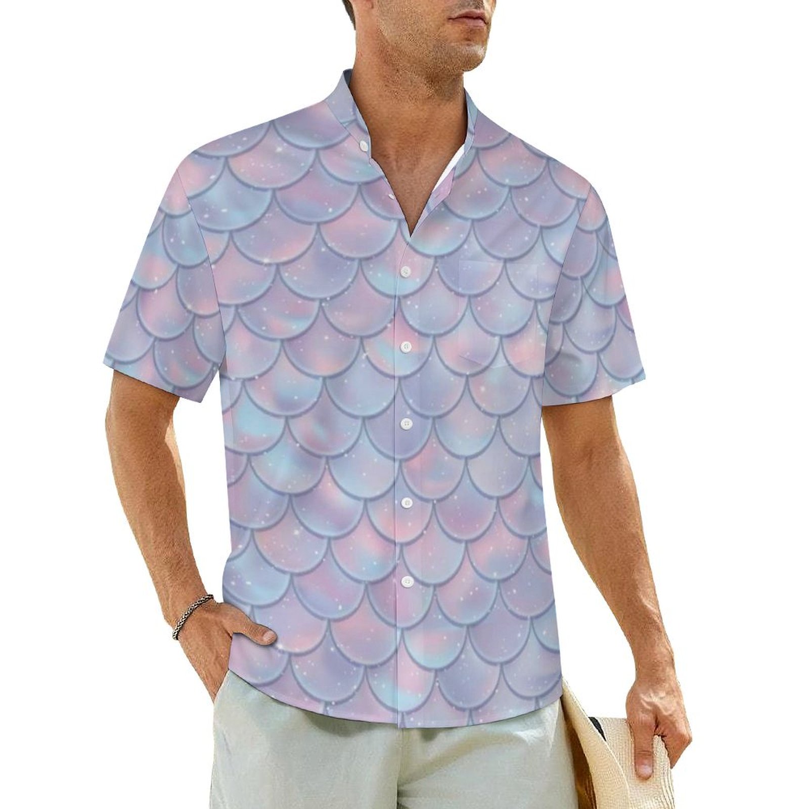 Cartoon Mermaid Casual Shirt Mermaids Playing In The Sea Vintage ...
