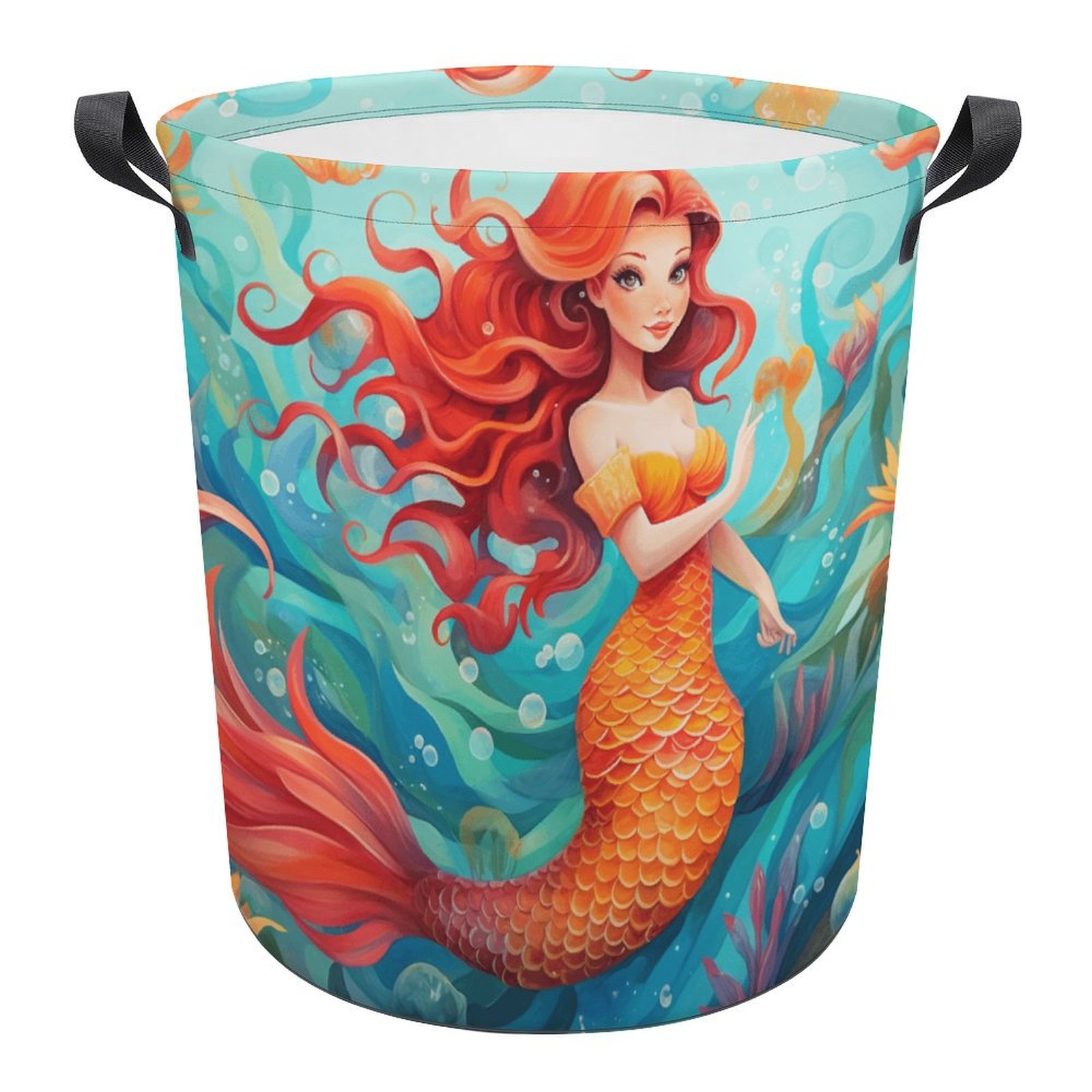 Cartoon Mermaid Seaweed Laundry Basket Storage Basket Controller ...