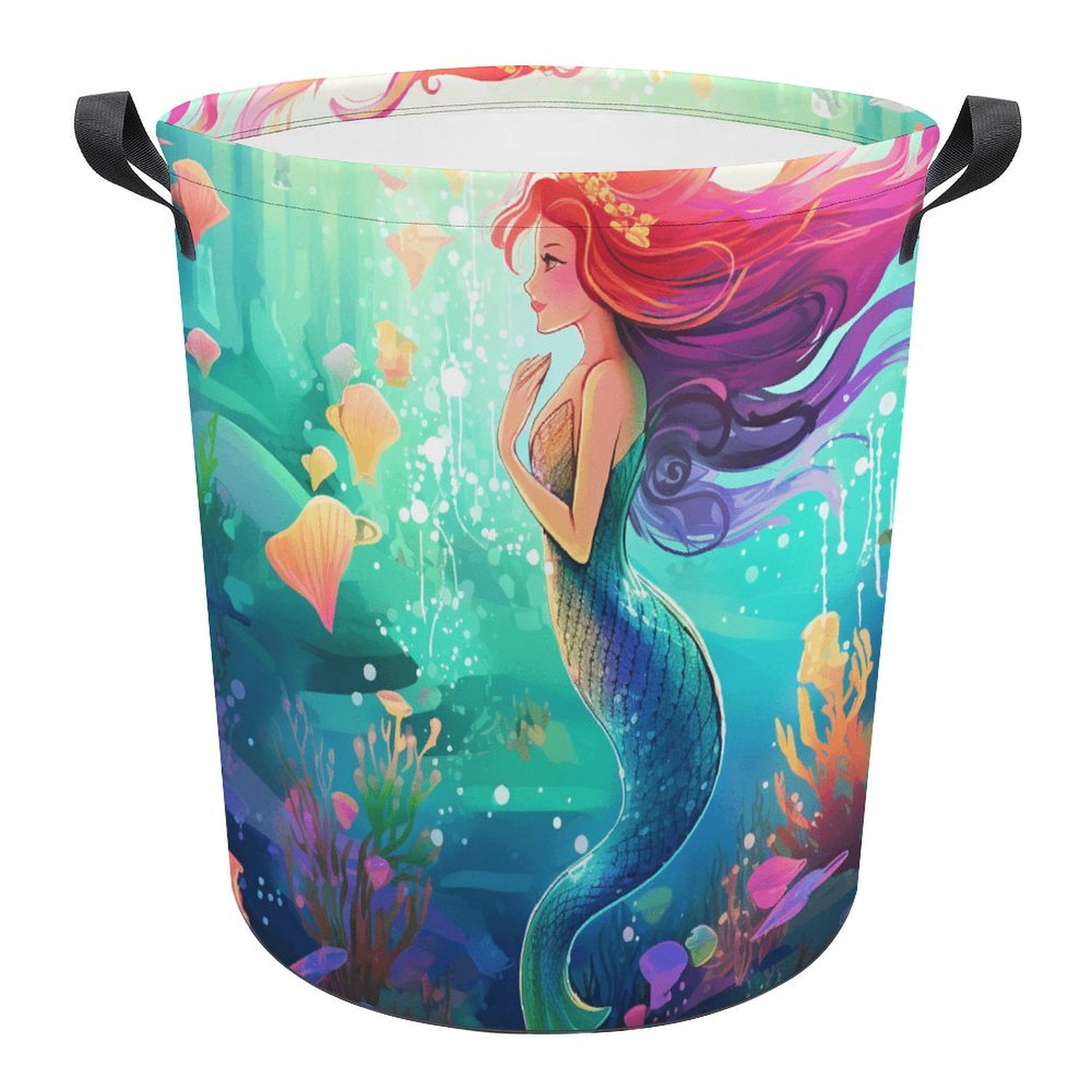 Cartoon Mermaid Seaweed Laundry Basket Storage Basket Controller ...