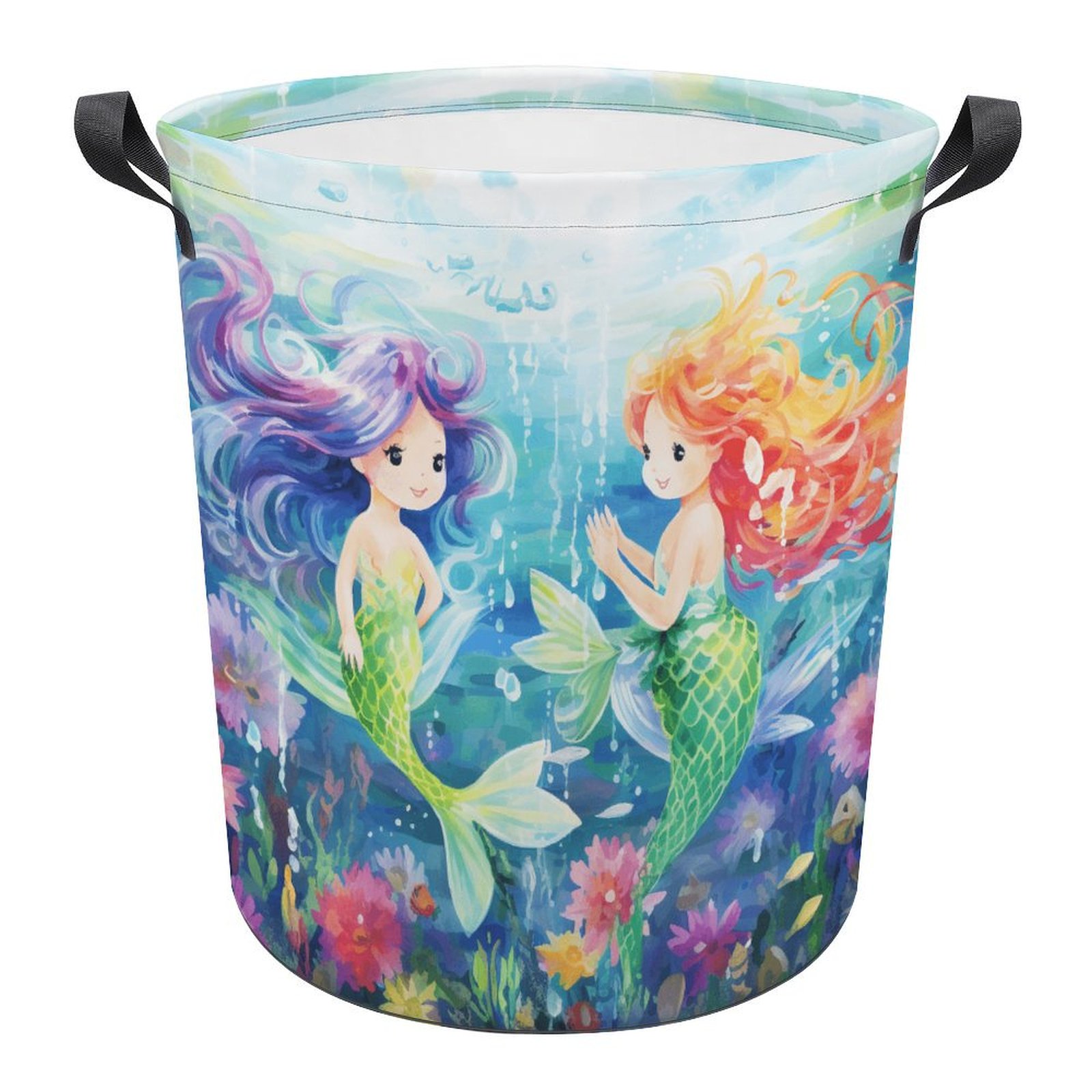 Cartoon Mermaid Seaweed Laundry Basket Storage Basket Controller ...