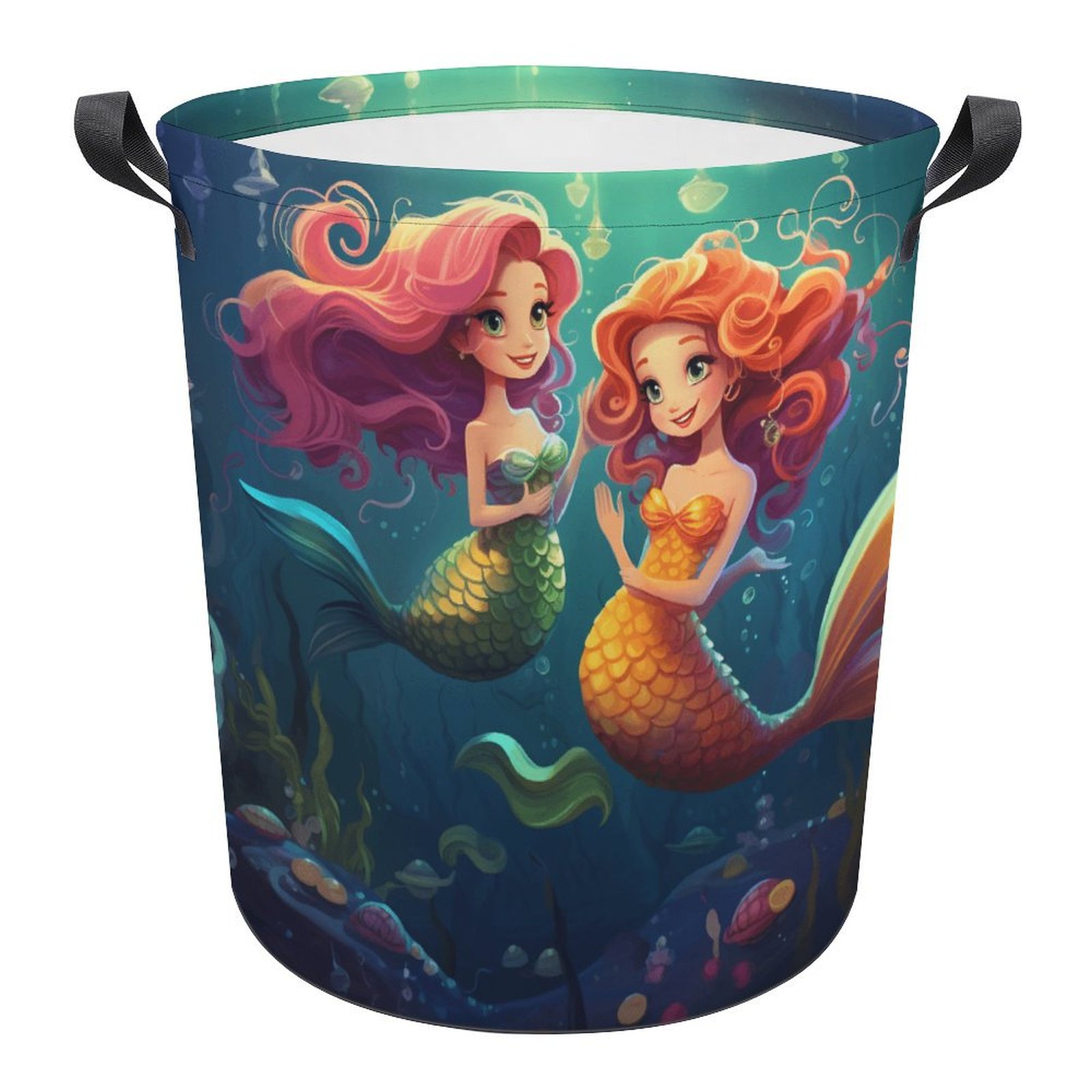 Cartoon Mermaid Seaweed Laundry Basket Storage Basket Controller ...