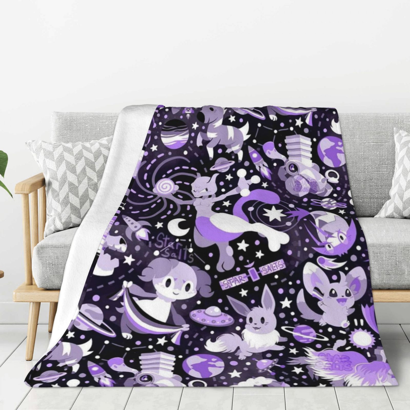 Cartoon Mewtwo Blanket,Throw Blanket for Kids and Adults,Soft Plush ...