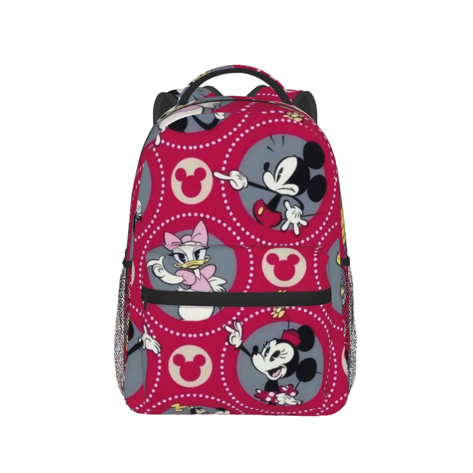 Cartoon Mickey & Minnie Donald Duck Backpack,Fabric & PVC Backpack with ...