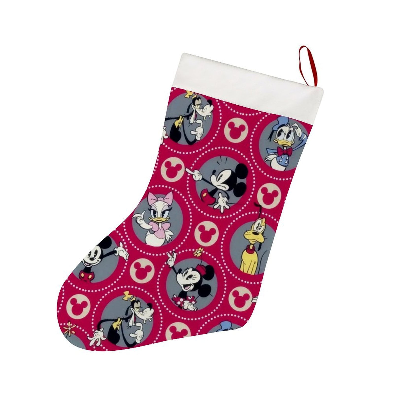 Cartoon Mickey & Minnie Donald Duck Christmas Stockings Xmas Fireplace ...
