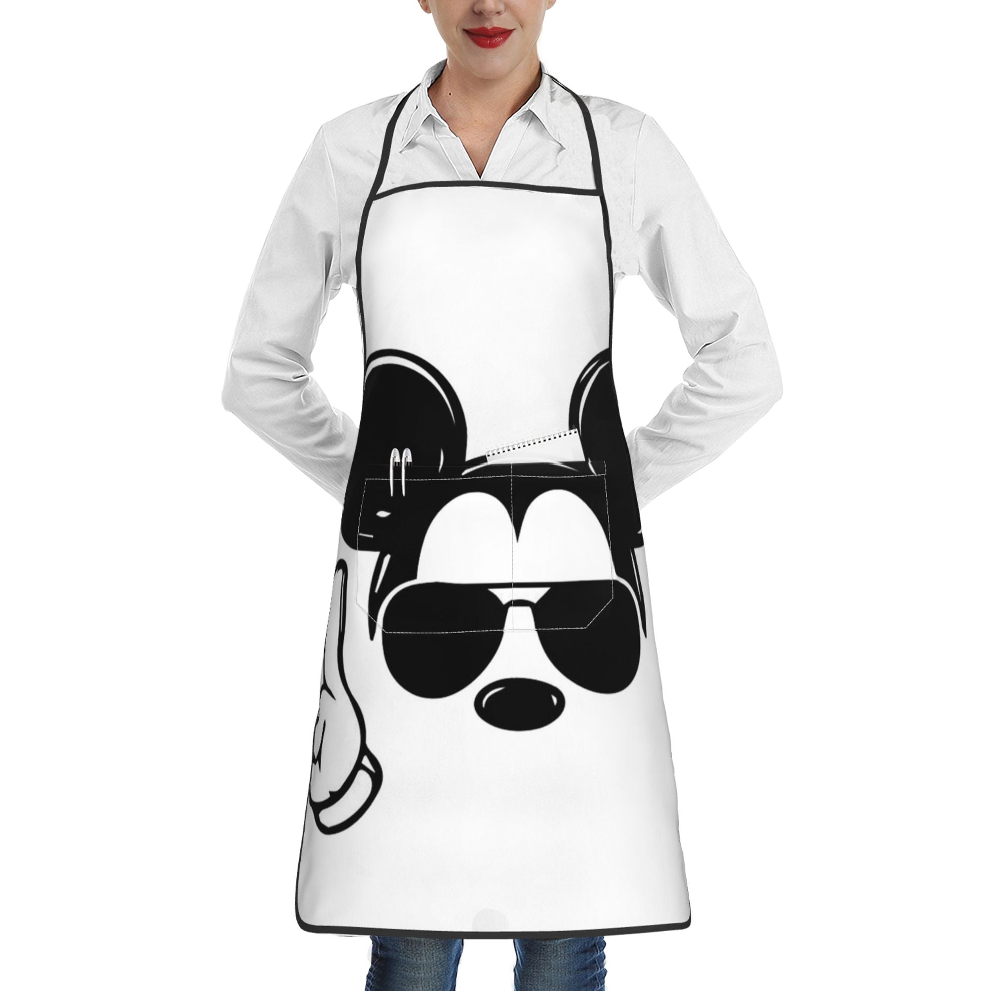 Cartoon Mickey Mouse Aprons Cooking Aprons with Pockets Colorful Mouse ...