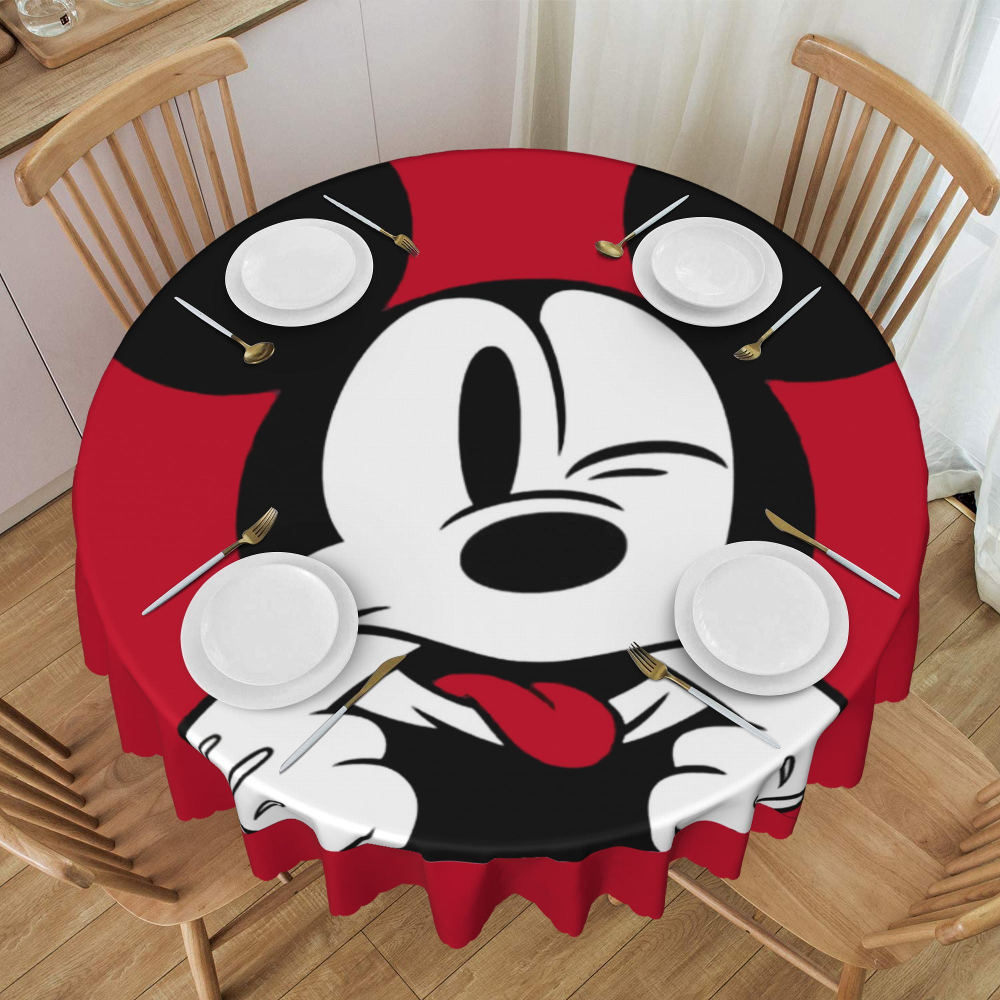 Cartoon Mickey Mouse Round Tablecloth 60 inch, Stain Resistance, Water ...