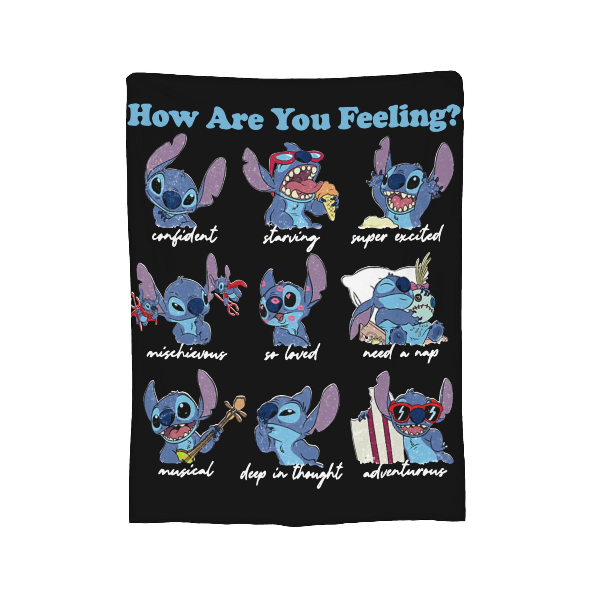 Cartoon Mickey Stitchs Flannel Throw Blanket Friends Princess Blanket ...