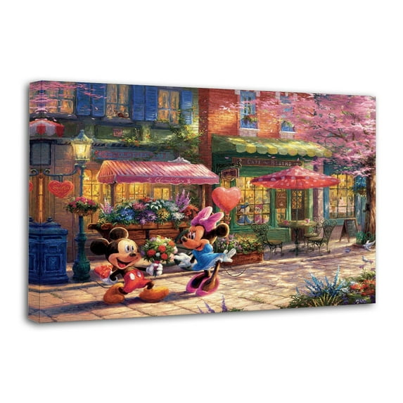 Cartoon Mickeys & Minnie Sweetheart Cafe Canvas Wall Art Prints Poster Gifts Photo Picture ...