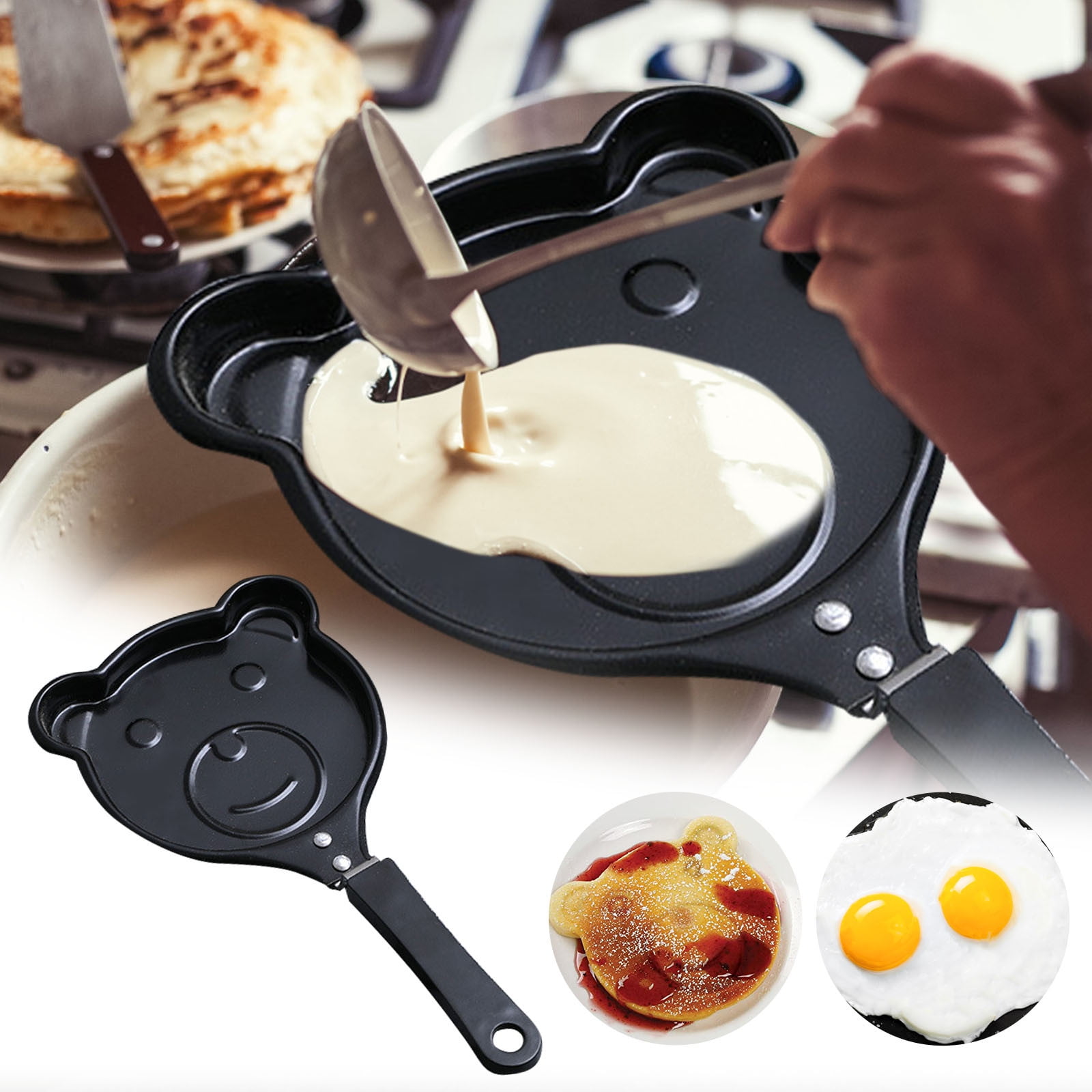 Cartoon Mini Egg Pancake Frying Pan Pancake Mold Non Stick Cookware ...
