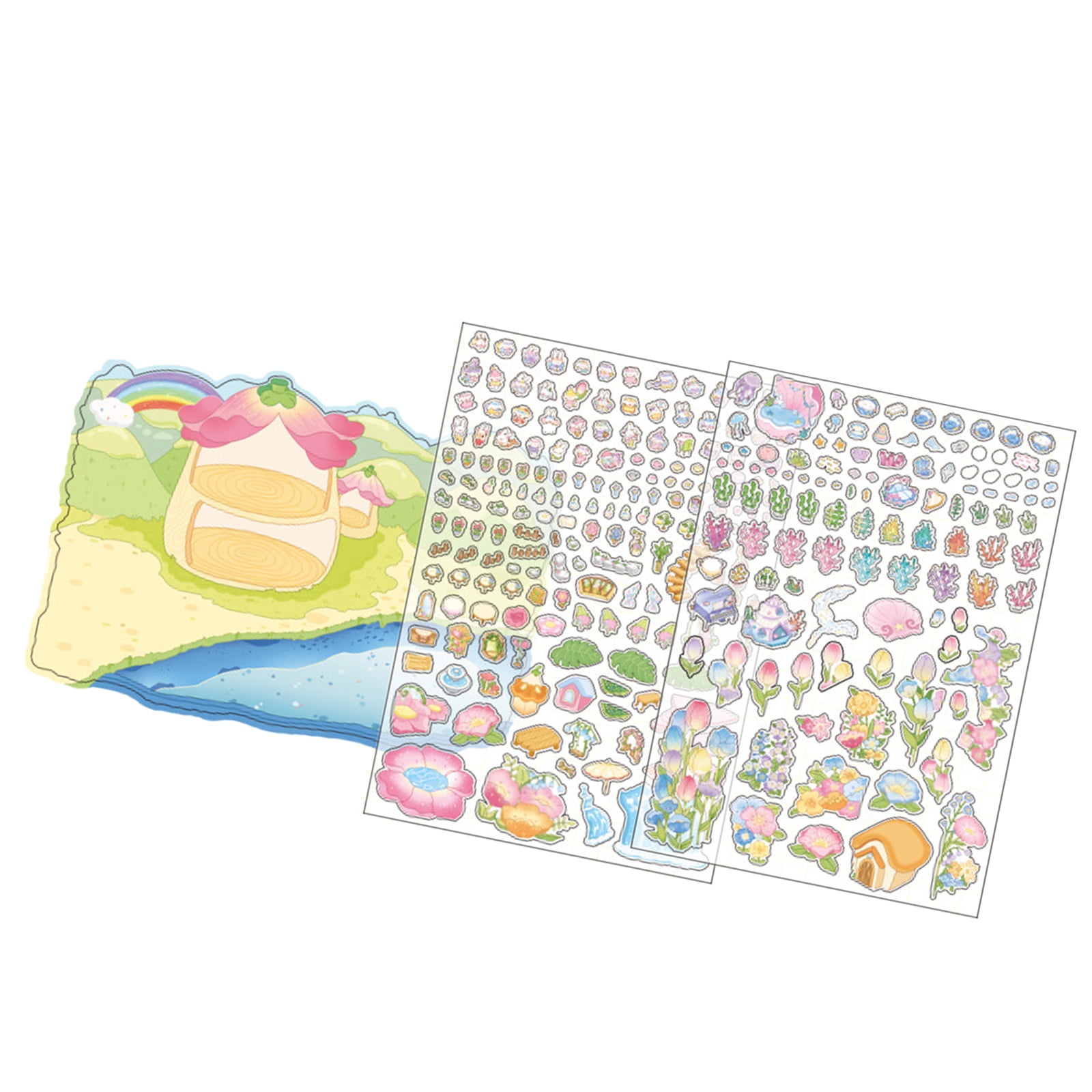 Cartoon Miniature Scene Sticker Fun 3D Miniature Scenery Sticker for ...