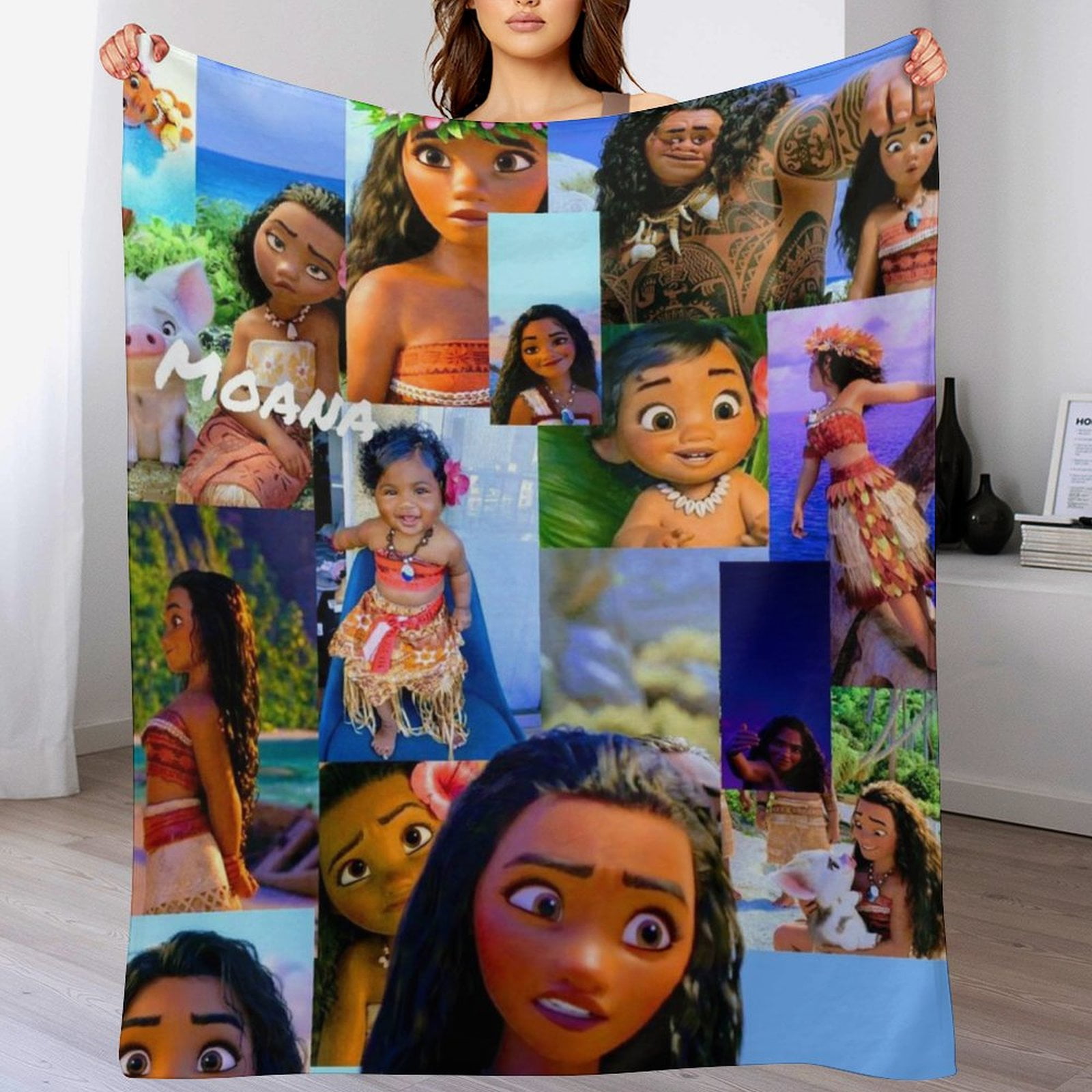 Cartoon Moana Cute Throw Blanket Soft Bed Bedding Warm Cozy Plush ...