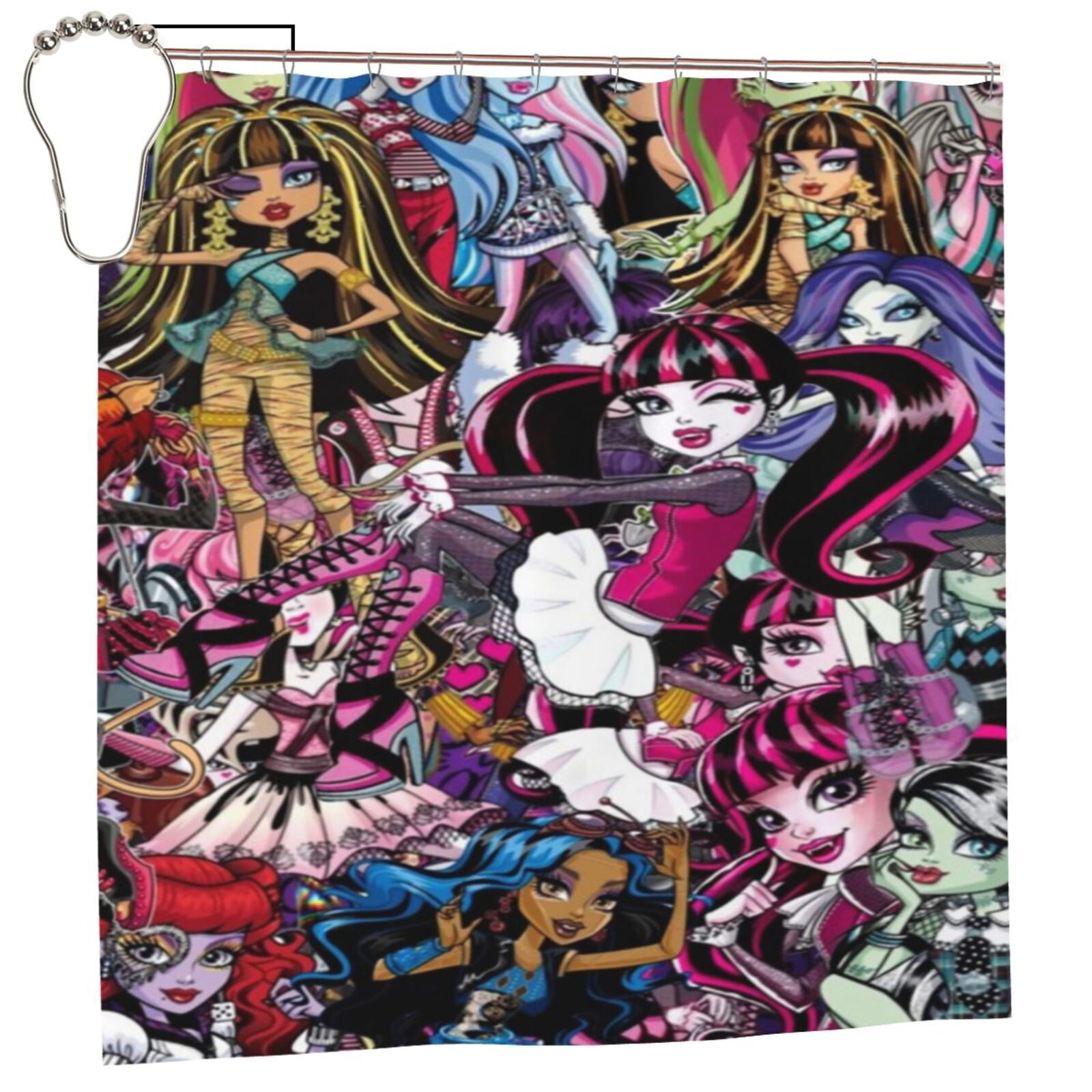 Cartoon Mon-Ster High Shower Curtain Cute Anime Shower Curtain ...
