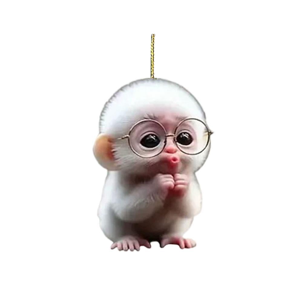 Cartoon Monkey Car Pendant, 2D Funny 3 Monkeys Acrylic Swinging Hanging ...