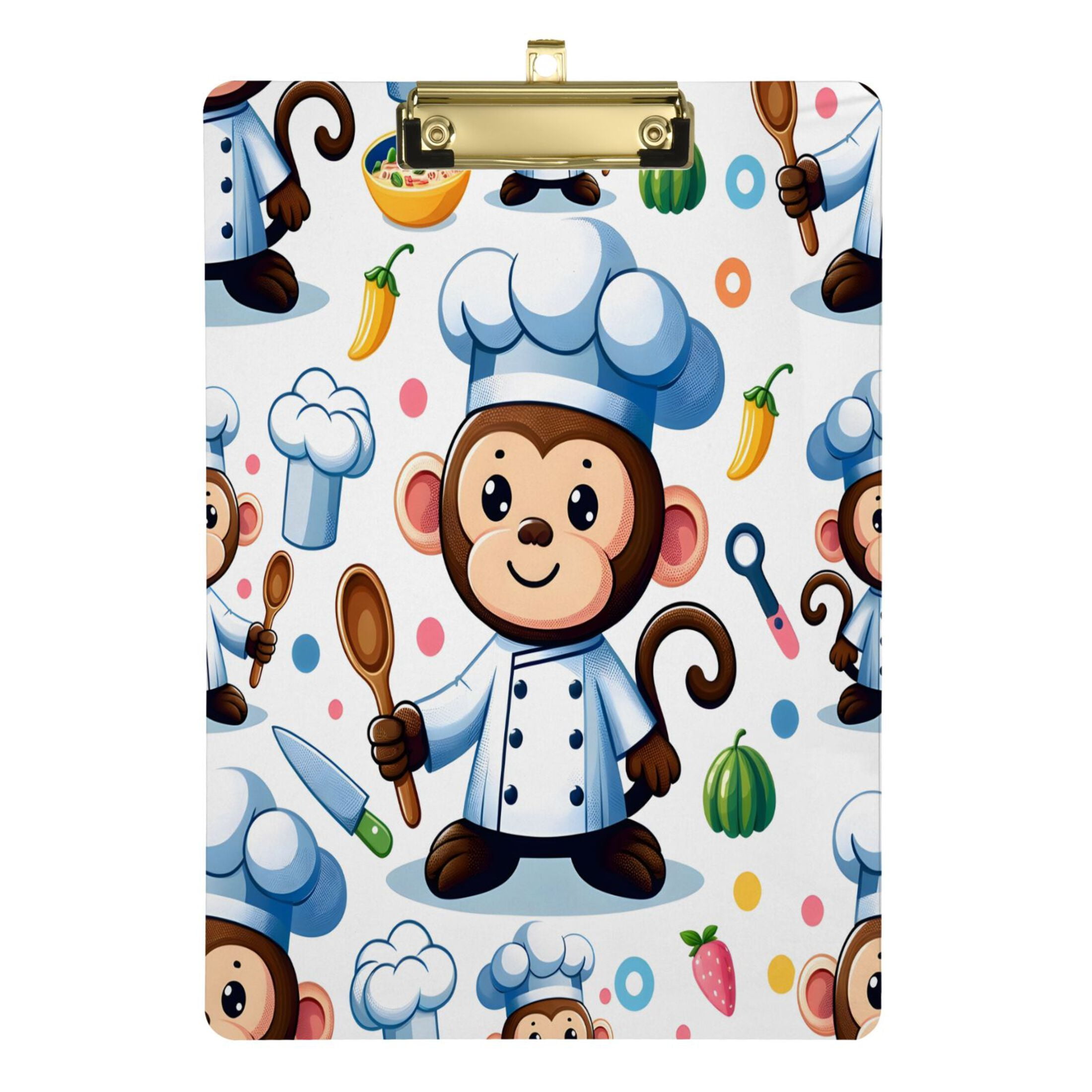 Cartoon Monkey Chef Acrylic Clipboards A4 Standard Letter Size ...