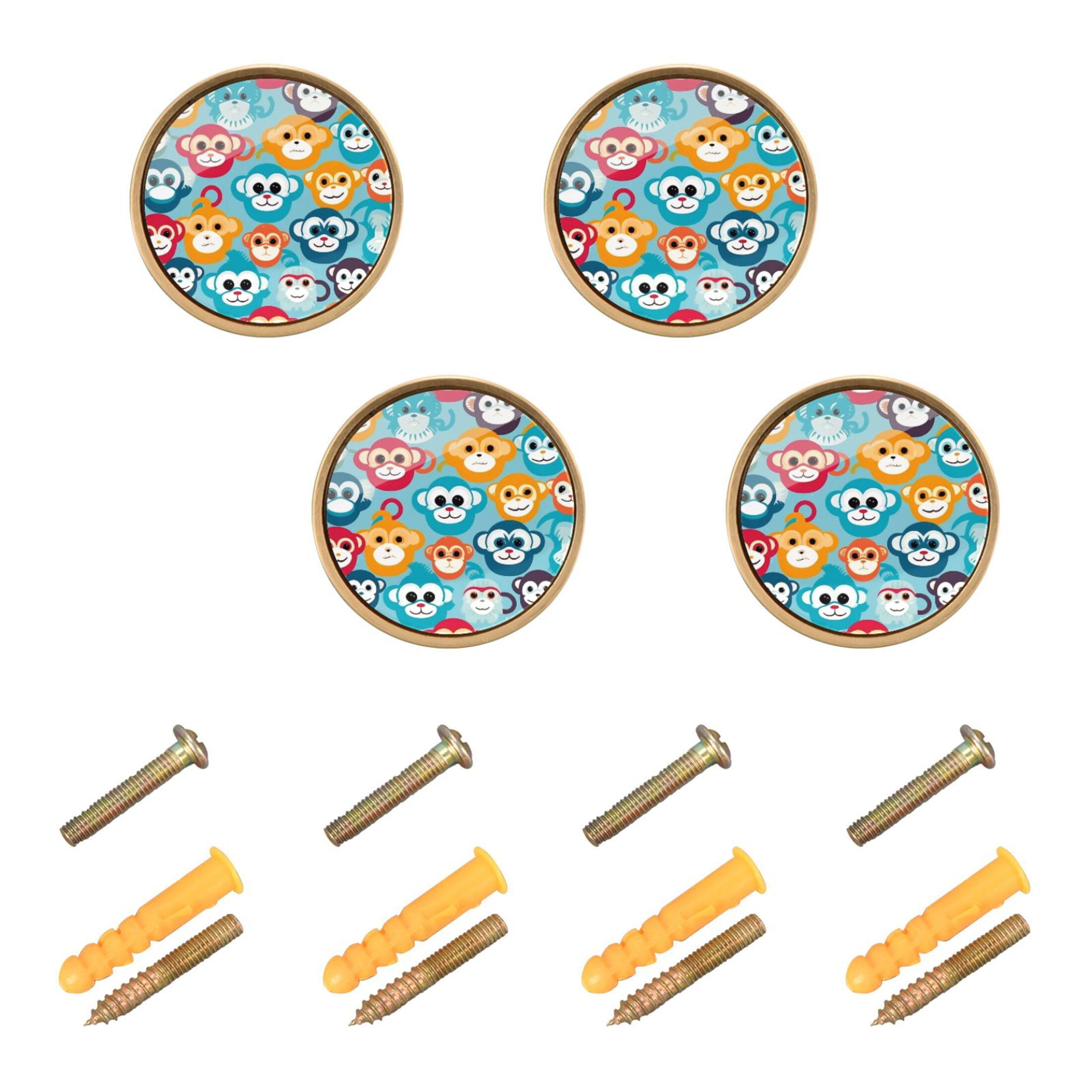 Cartoon Monkey Cute Cabinet Knobs Kitchen Drawers Knobs Door Round ...
