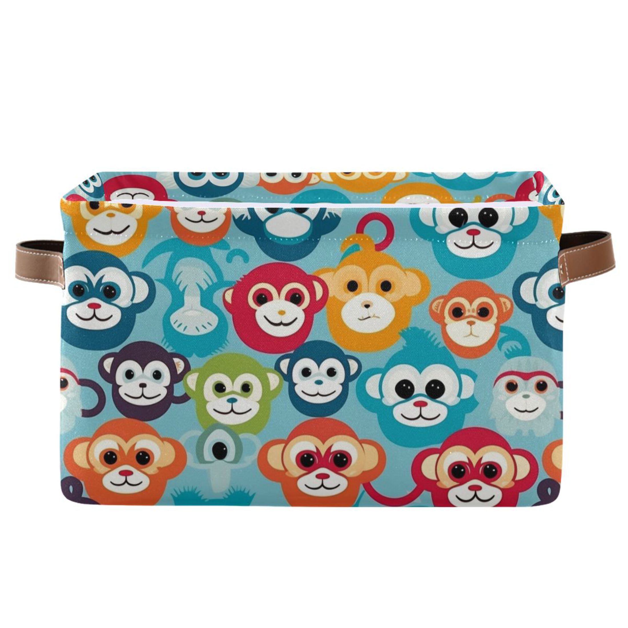 Cartoon Monkey Cute Storage Basket Large Bin Laundry Boxes Toys ...