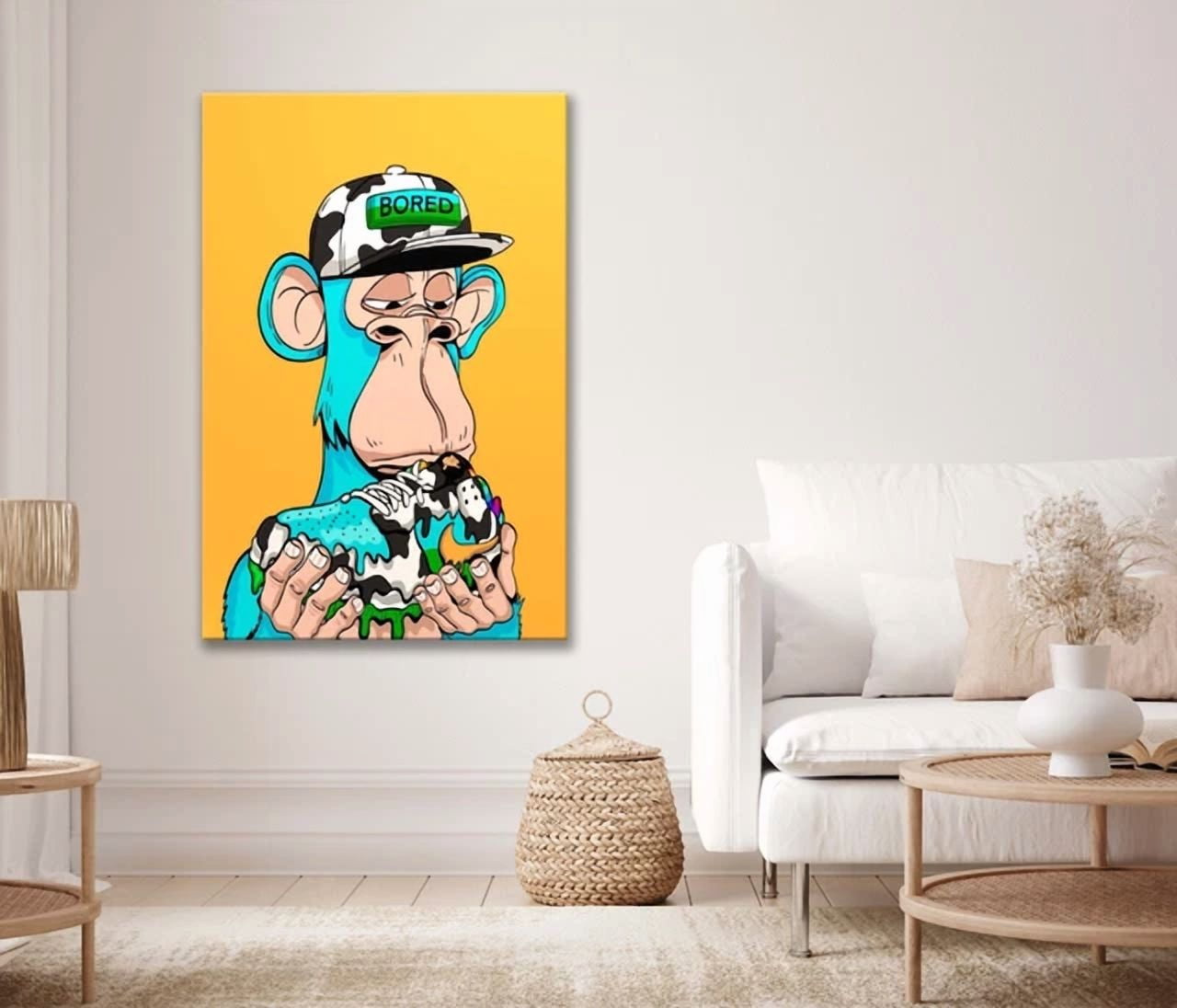 Cartoon Monkey Holding A Shoe Poster Art Home Decor Vintage Gift Living ...