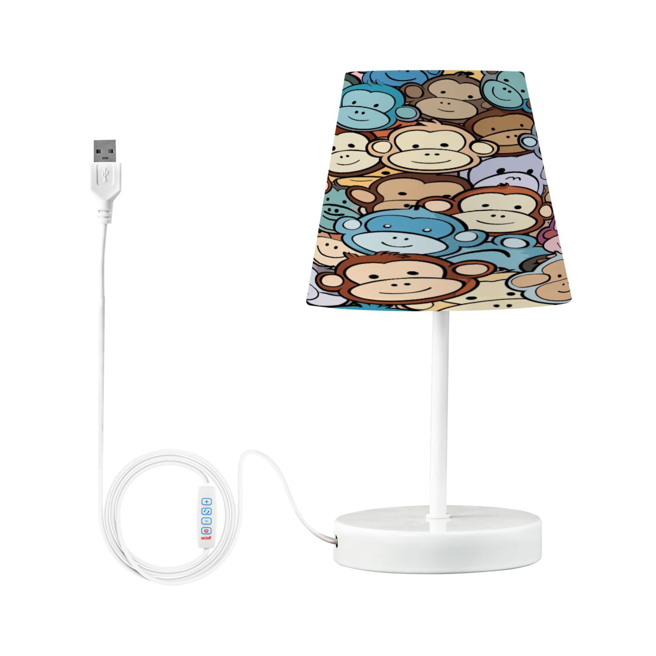 Cartoon Monkeys Face Desk Lamp LED Table Nightstand Lamps with 3 Color ...