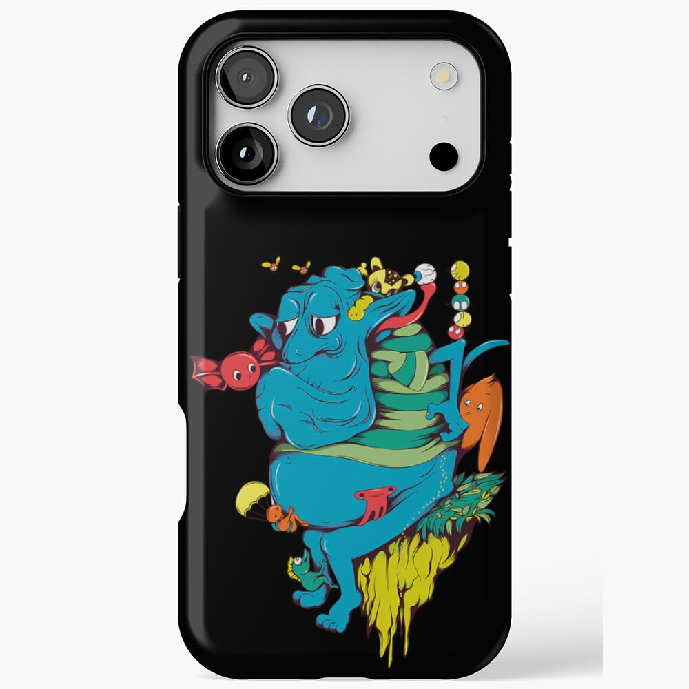 Cartoon Monster Creature Funny Halloween Doodle Design iPhone Case 17 ...