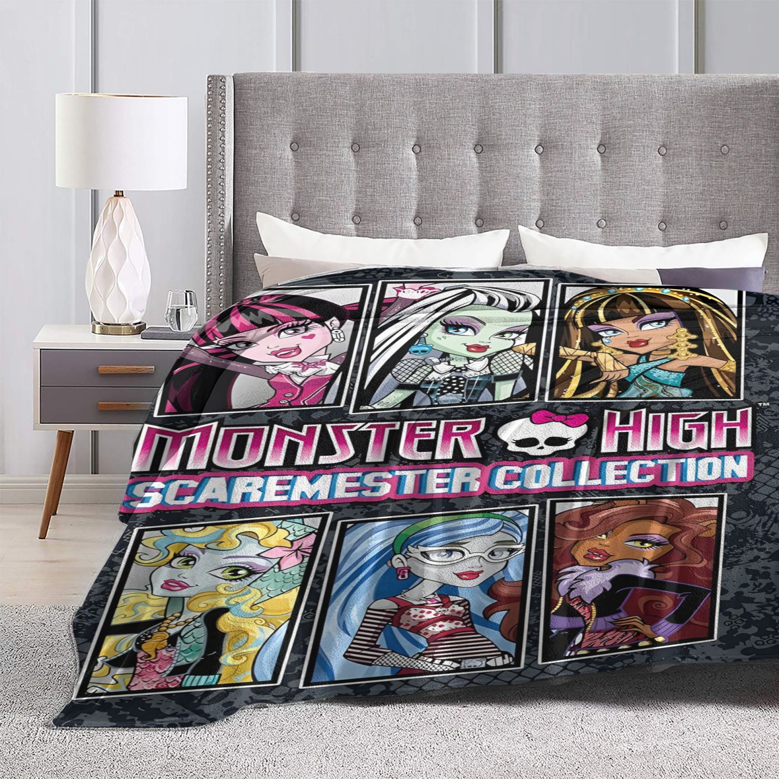 Cartoon Monster High Blanket, Super Soft Cozy Warm Flannel Blanket for ...