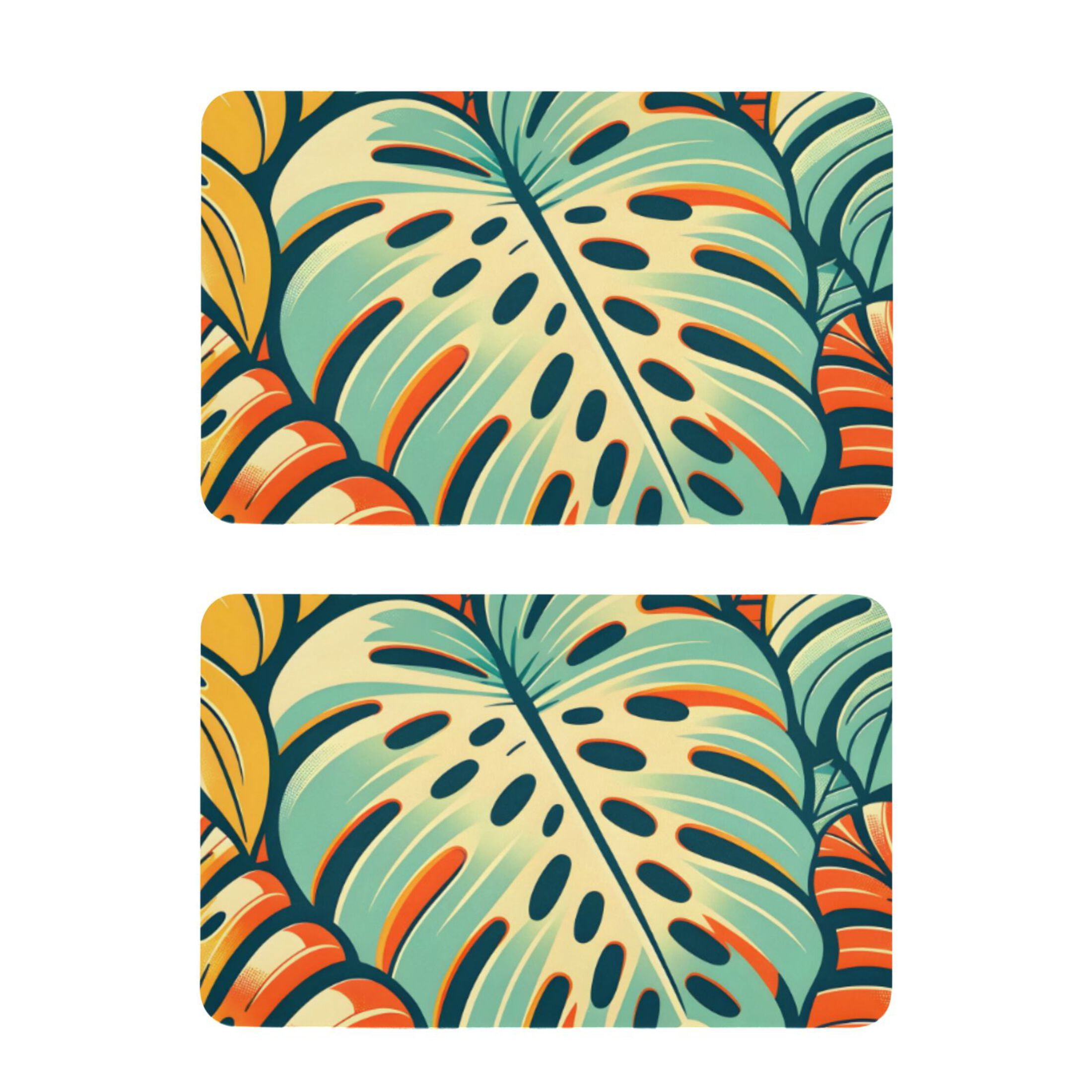 Cartoon Monstera Leaf Refrigerator Magnet Stickers Square Fridge ...