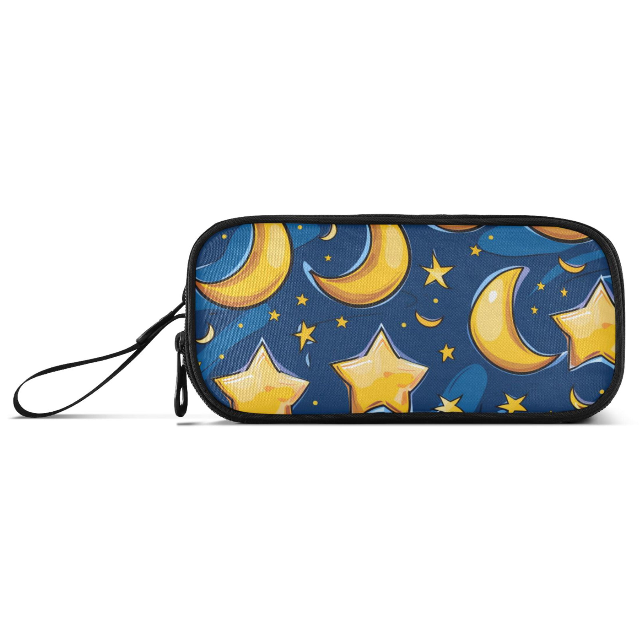 Cartoon Moons Stars Pencil Case Stationary Holder Pen Bag Pencil Pouch ...