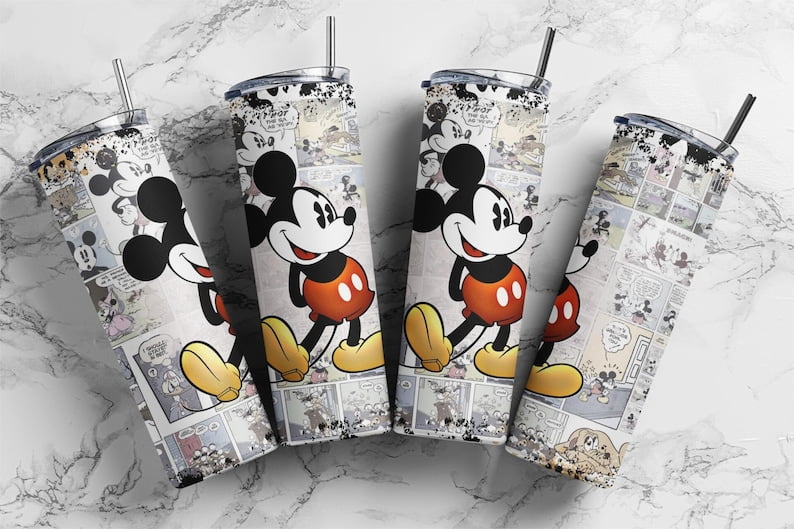 Cartoon Mouse 20 oz Skinny Tumbler, Mickey Mouse Sublimation Design ...