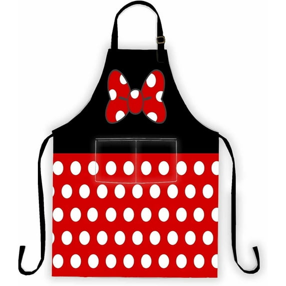 Cartoon Mouse Apron, Polka Dots Aprons for Cute Girl Women Cooking ...