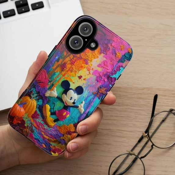 Cartoon Mouse Autumn Forest Pumpkins Fall Leaves Phone Case for 17 16 ...