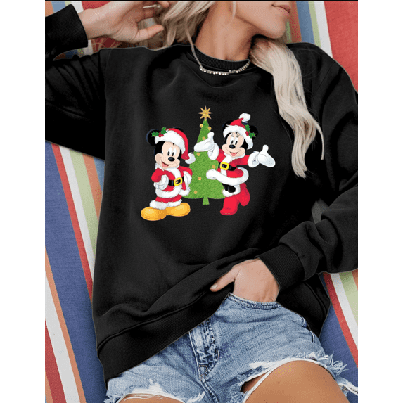 Cartoon Mouse Celebrate The Season Father Christmas Sweatshirt, for Men ...