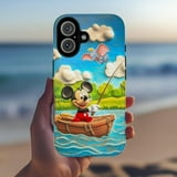 Cartoon Mouse Elephant Fishing Cute Boat Scene Phone Case with iPhone ...